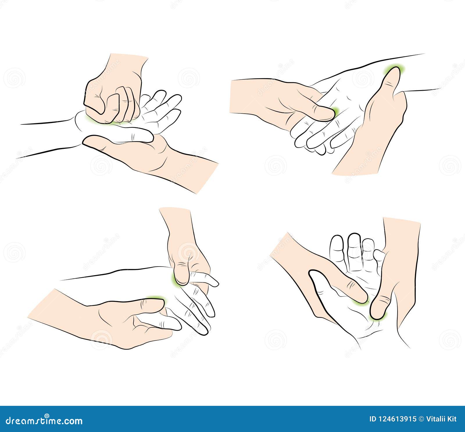 Hand Massage Medical Recommendations Vector Illustration Stock Vector