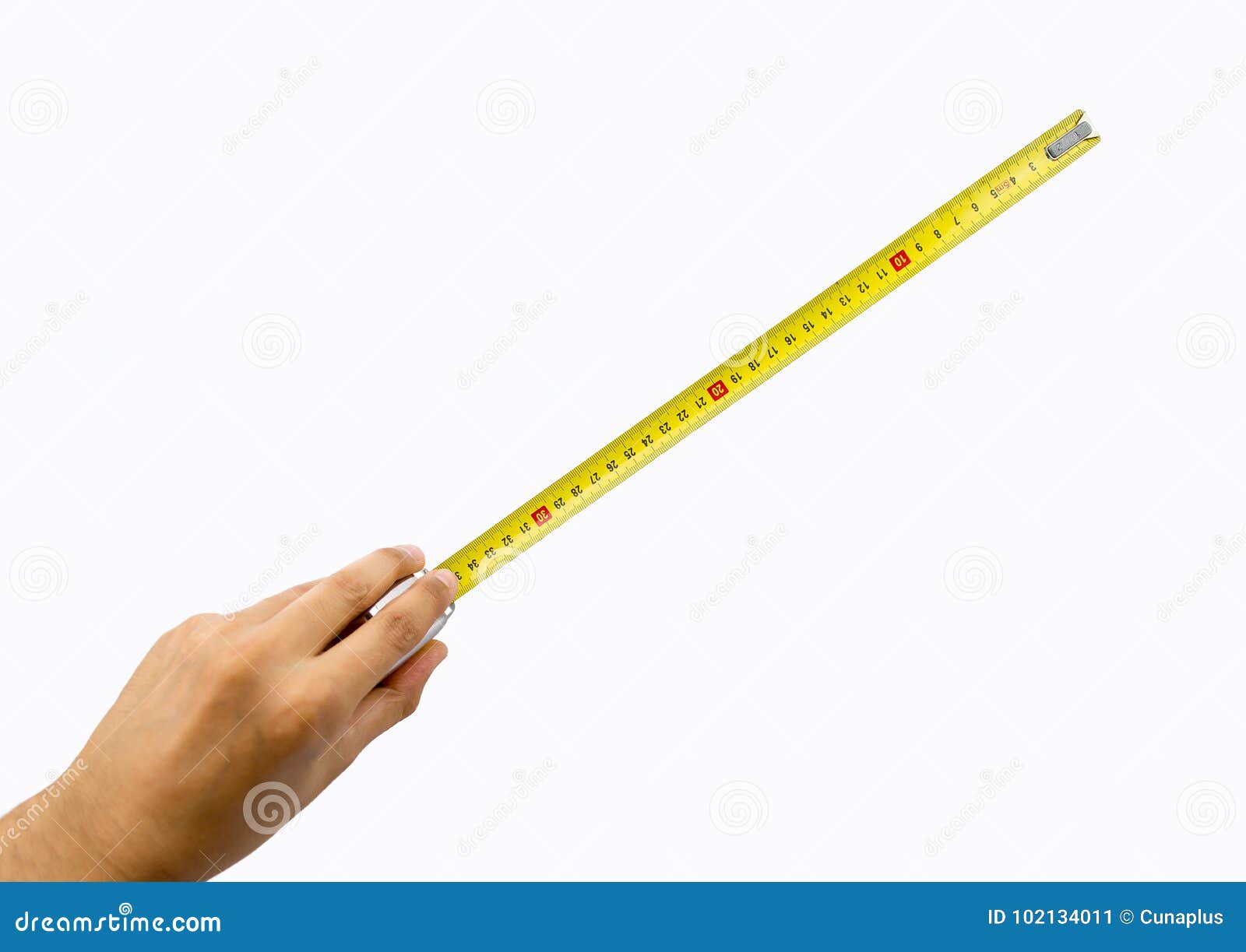 Taking Measures in Diagonal Stock Image - Image of hand, male: 102134011