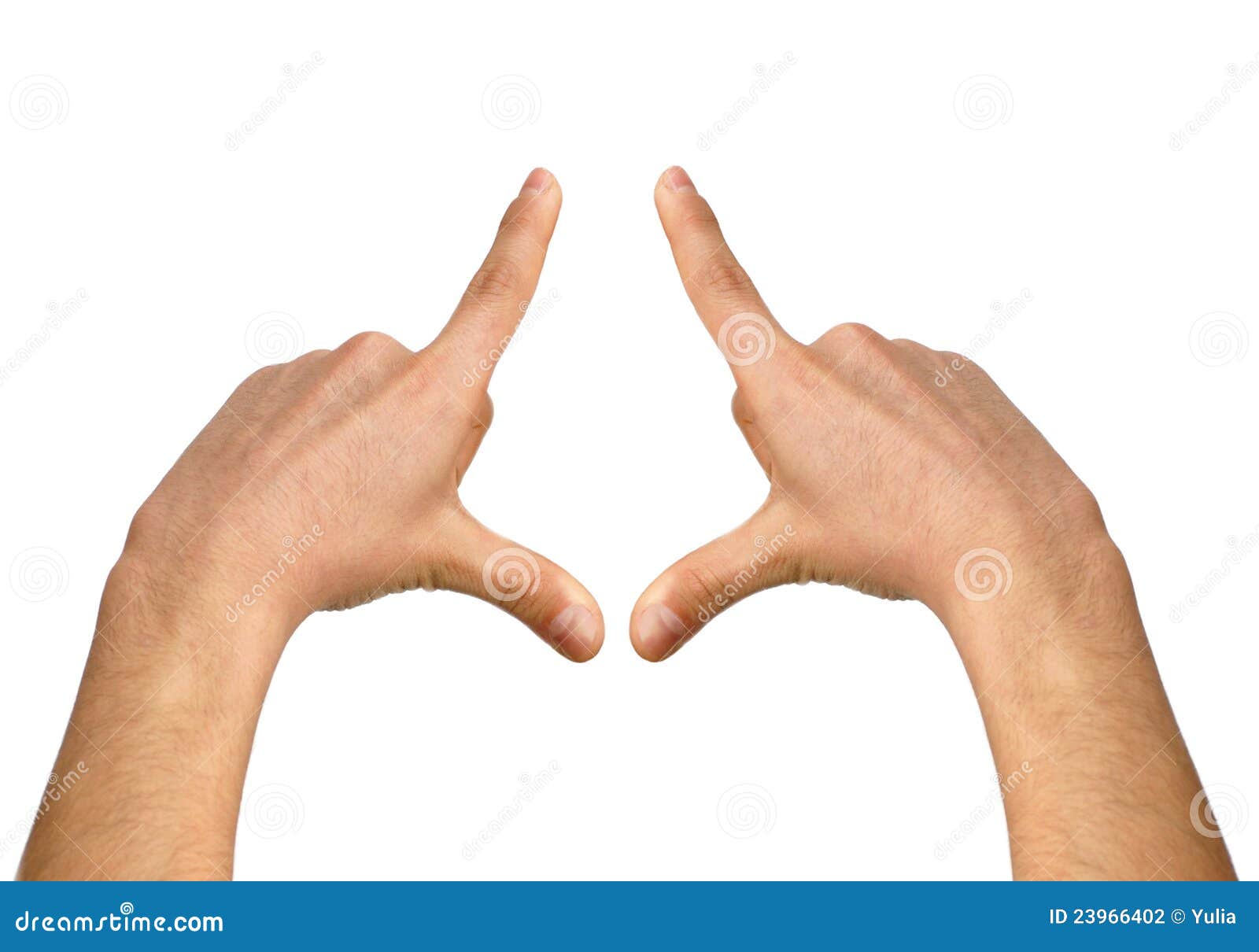 Hand Measuring Over White Background Stock Photo - Image of expression ...