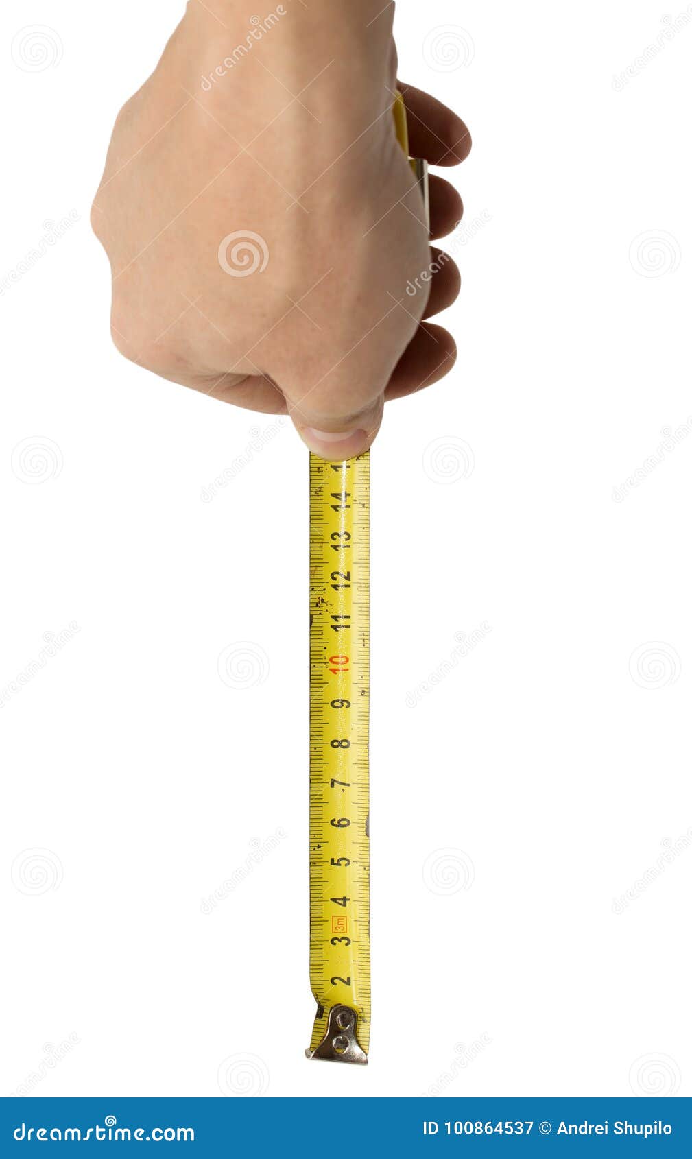 Hand with Measuring Tool - Completely Isolated on White Stock Image ...