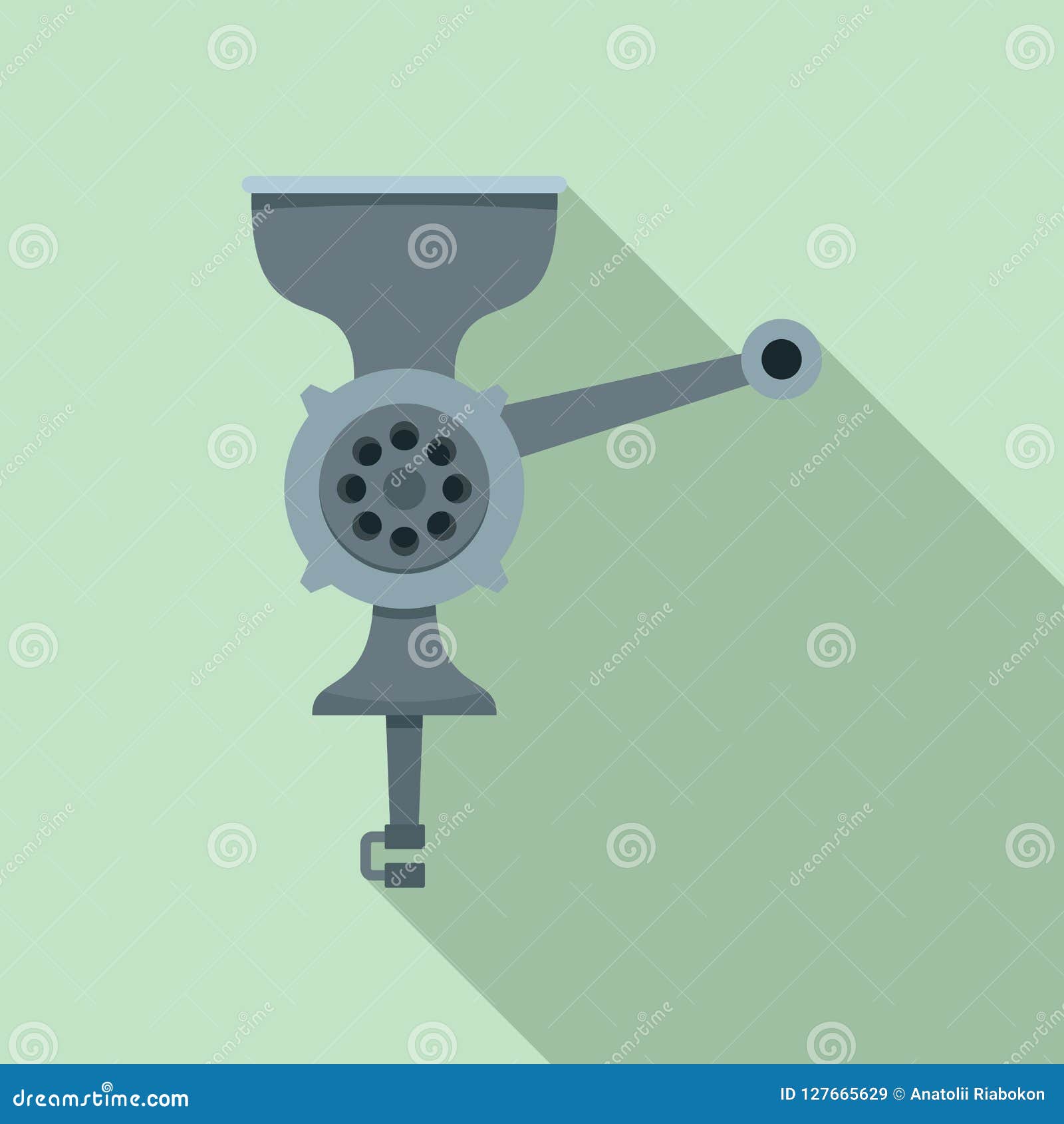 Hand Meat Grinder Icon, Flat Style Stock Vector - Illustration of beef ...