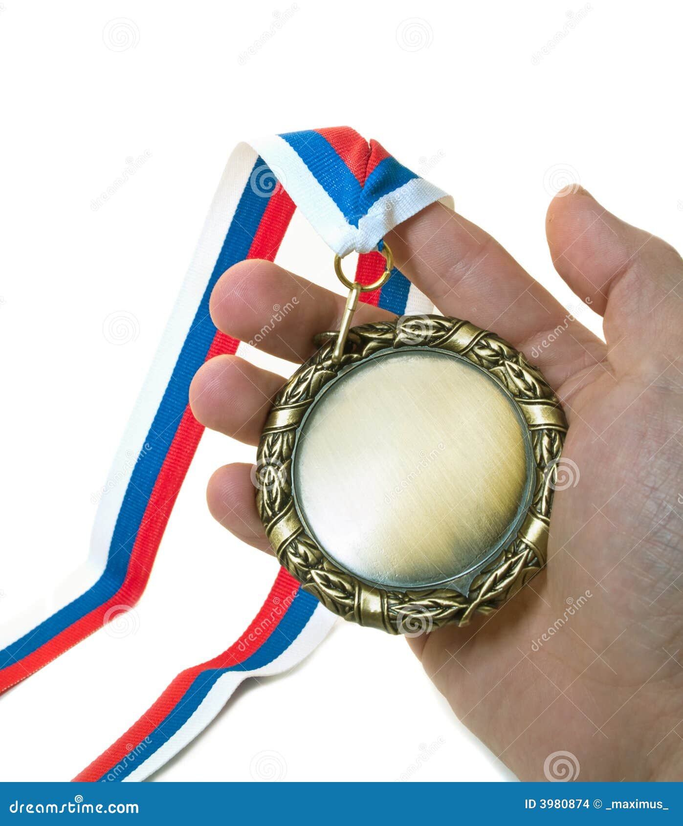 Hand and medal stock photo. Image of copper, leadership - 3980874