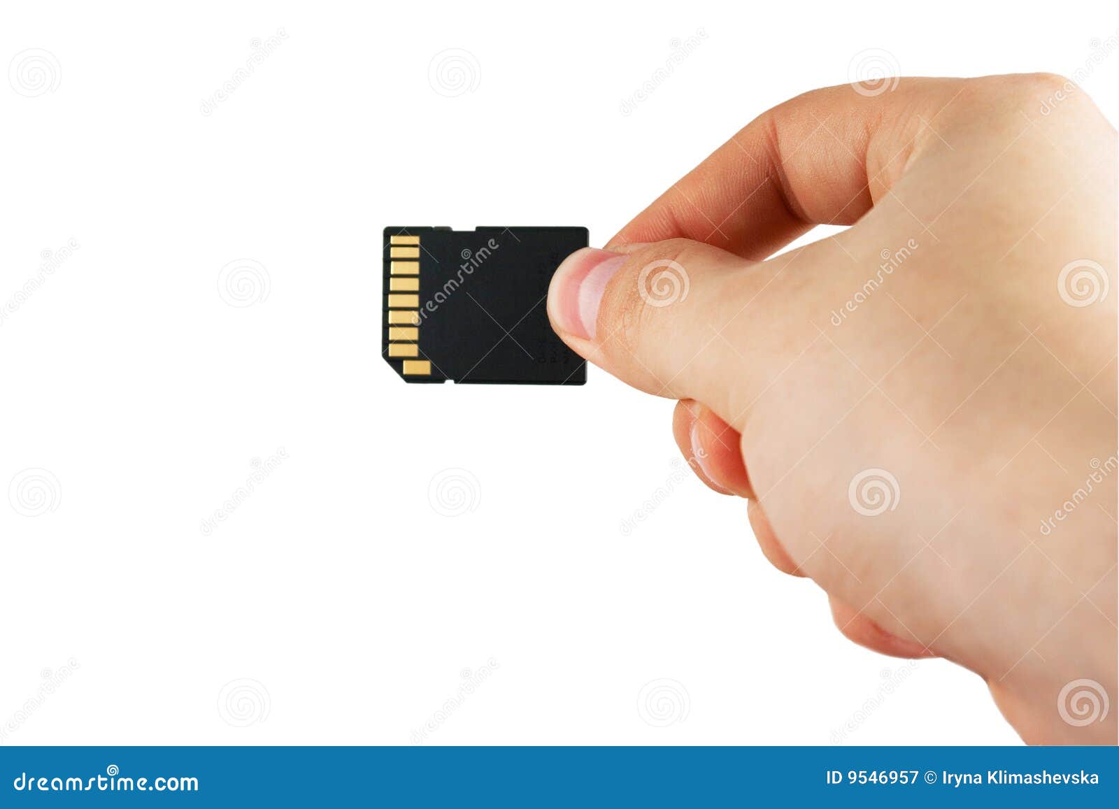Hand with Memory Card stock image. Image of contact, hand - 9546957