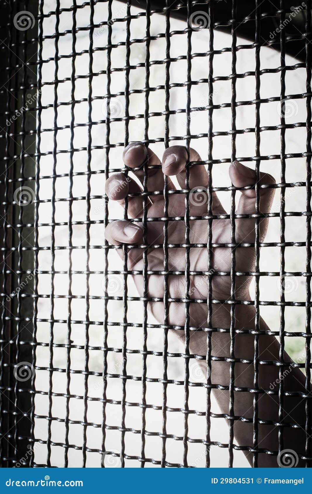 Hand and Mesh Cage for Freedom Stock Image - Image of justice, people ...