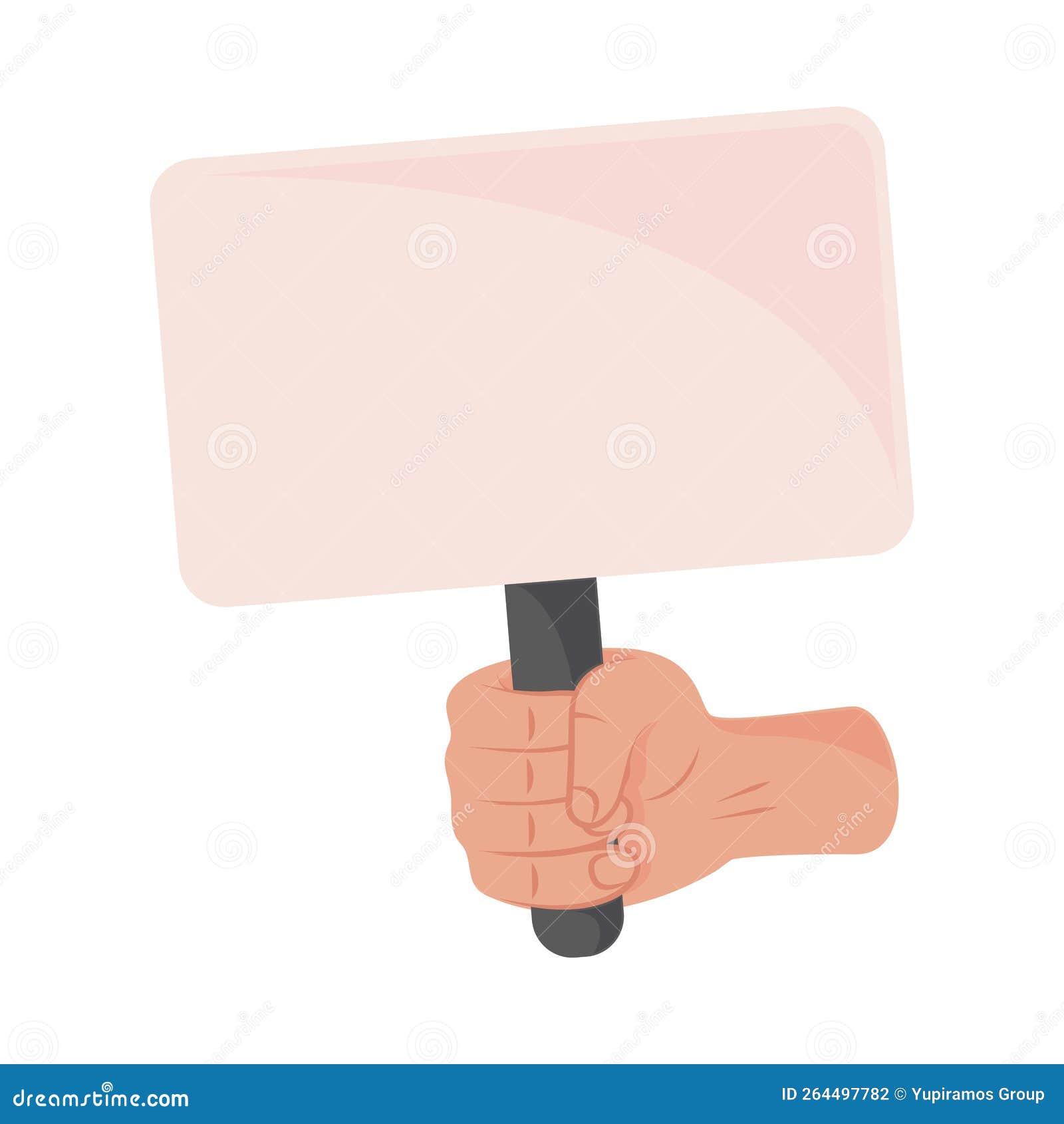 Hand met blanco plaatje vector illustratie. Illustration of spatie ...