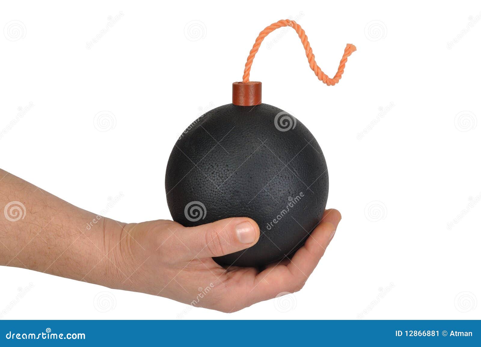 Hand met Bom stock afbeelding. Image of ronde, gevaar - 12866881