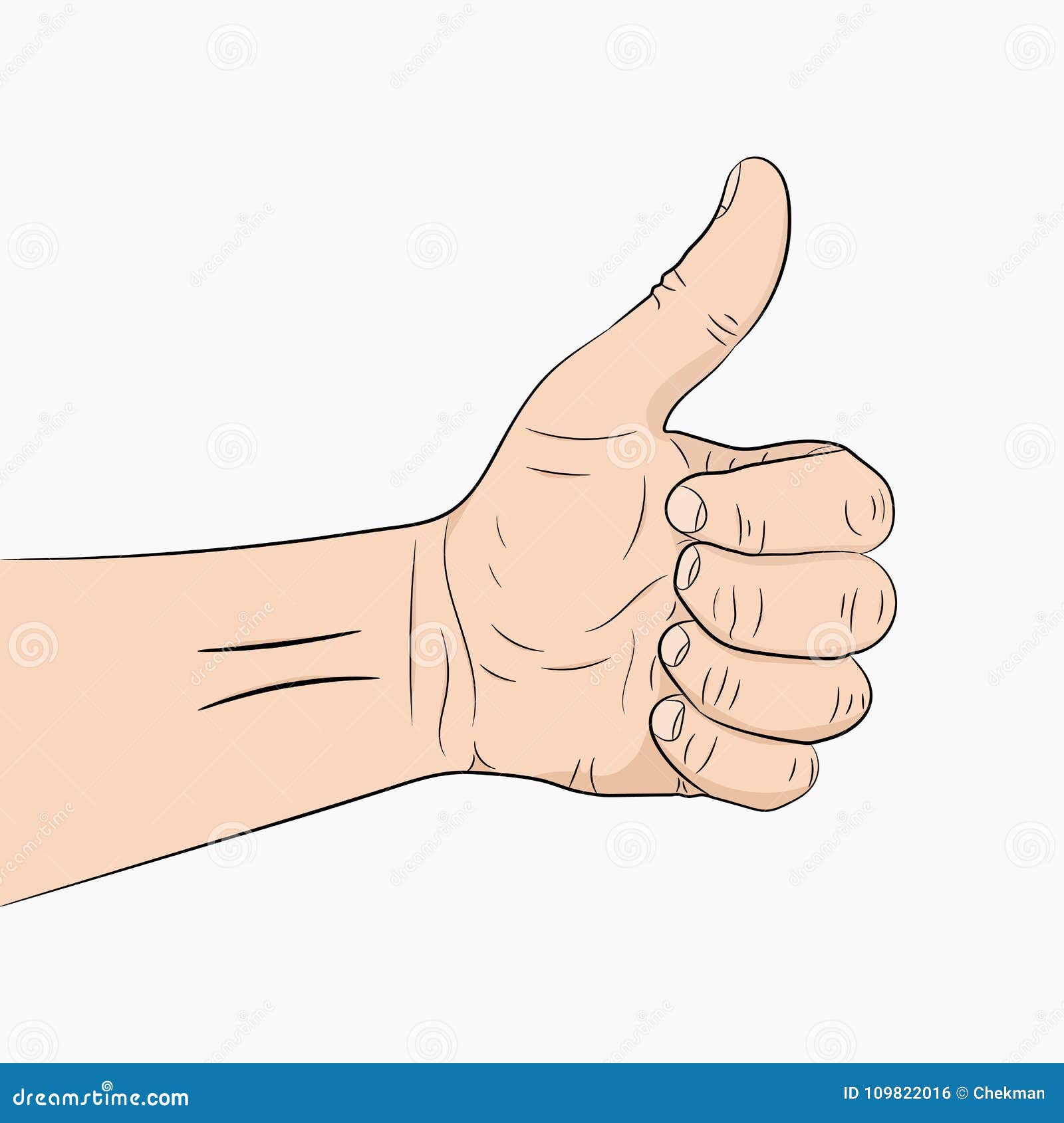 Hand Met De Omhoog Duim Vector Illustratie Stock Illustratie ...