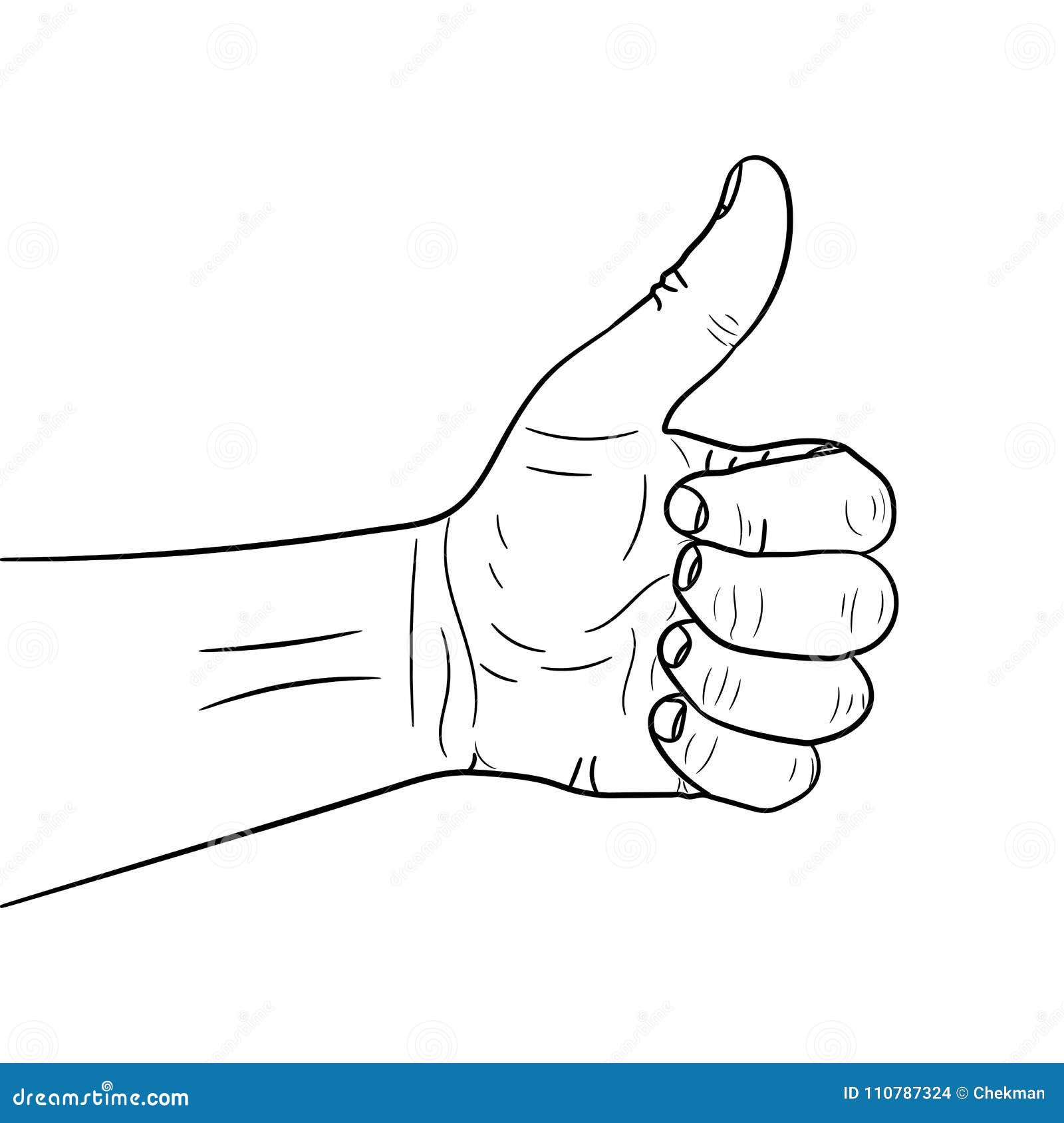 Hand Met De Omhoog Duim Vector Illustratie Stock Illustratie ...
