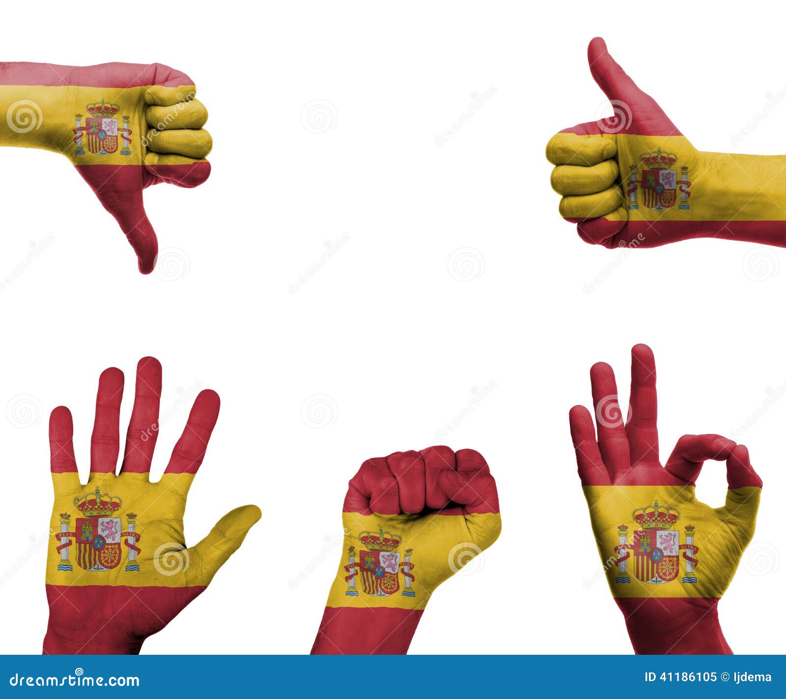 Hand Met De Vlag Van Spanje Wordt Geplaatst Dat Stock Afbeelding ...