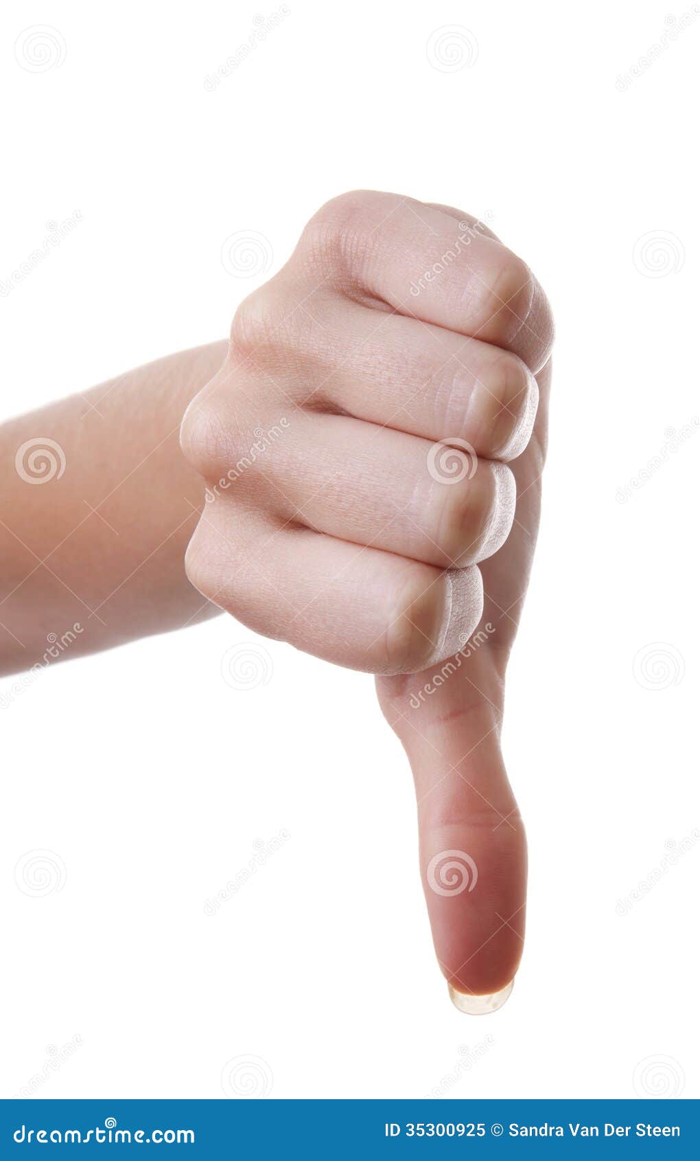 Hand Met Duim Neer Over Witte Achtergrond Stock Afbeelding - Image of ...