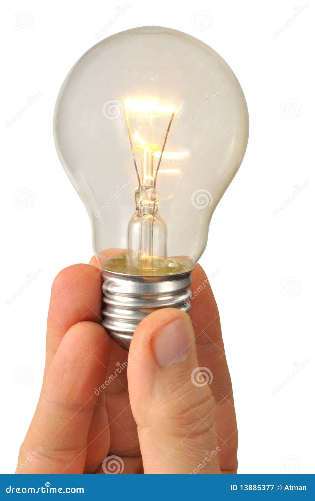 Hand met Gloeilamp stock afbeelding. Image of bedrijf - 13885377