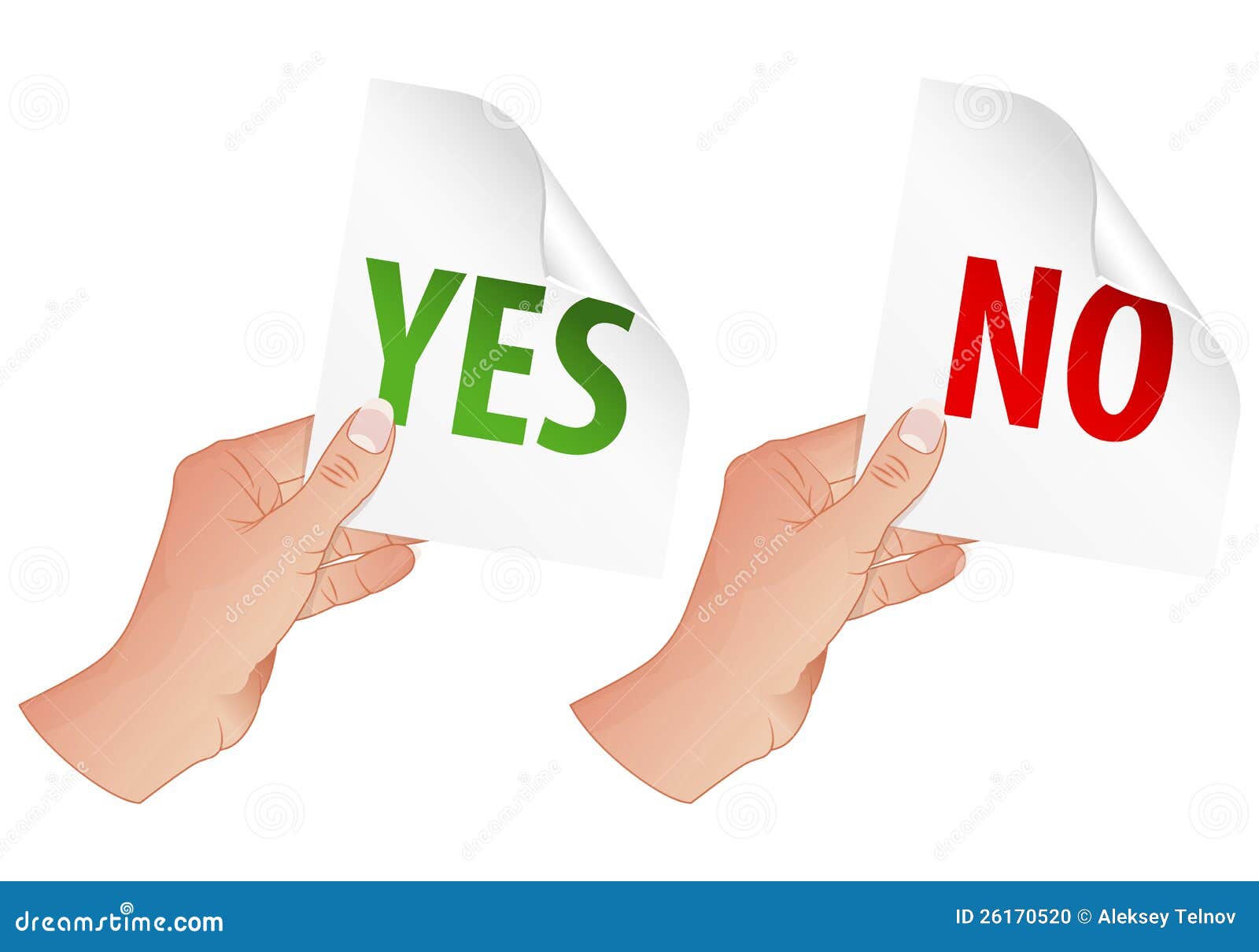 Hand met ja en Geen Tekens vector illustratie. Illustration of reclame ...