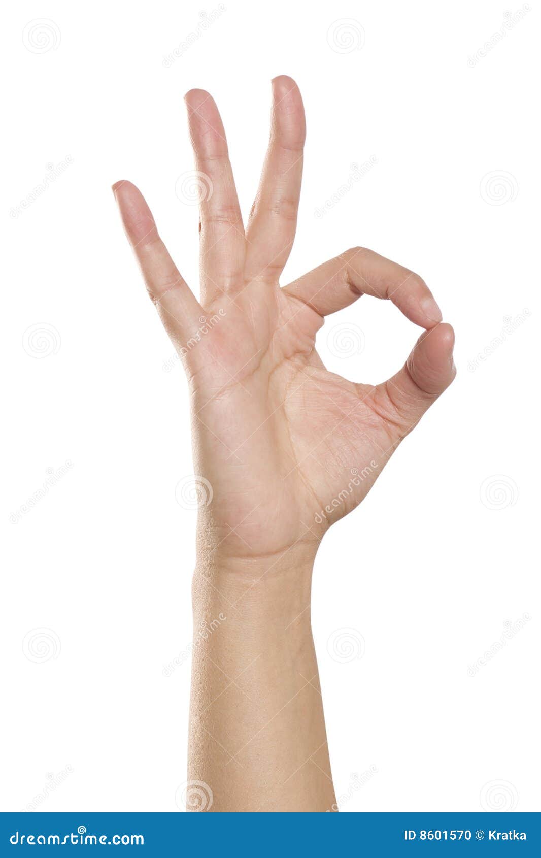 Hand met O.K. teken stock foto. Image of gebaren, goed - 8601570