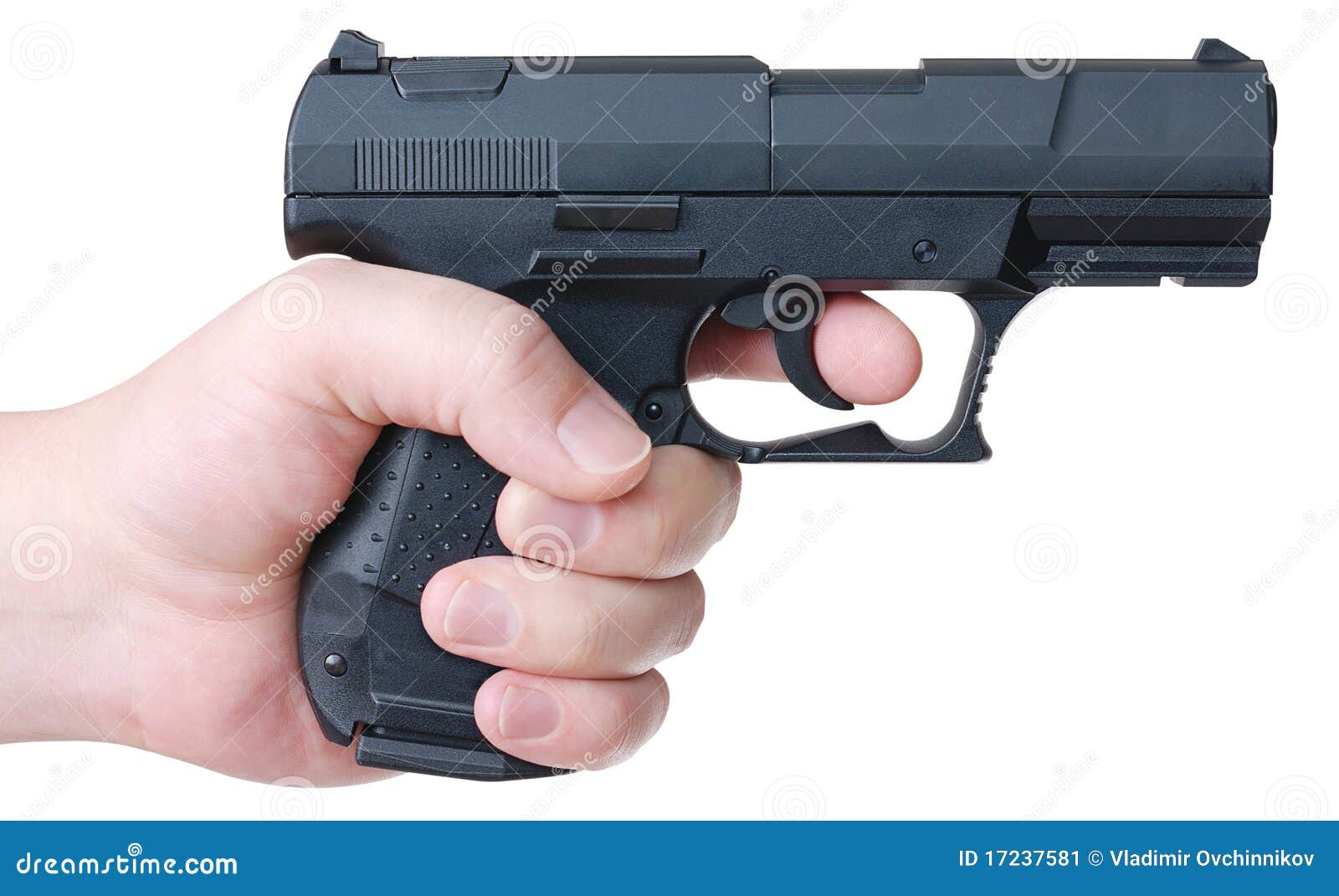 Hand met pistool stock afbeelding. Image of wapen, besnoeiing - 17237581