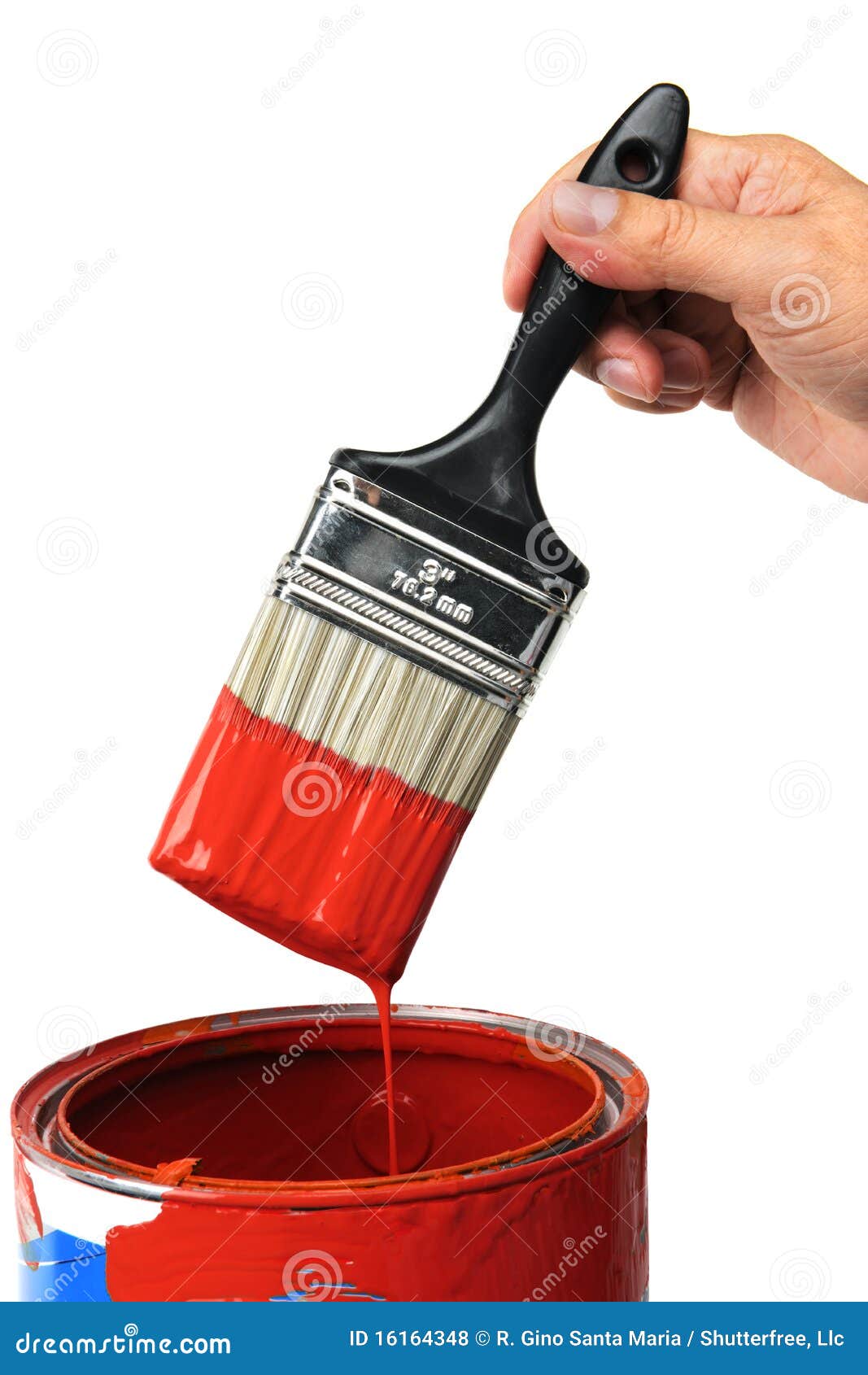 Hand met Rode verf stock foto. Image of onderdompelen - 16164348