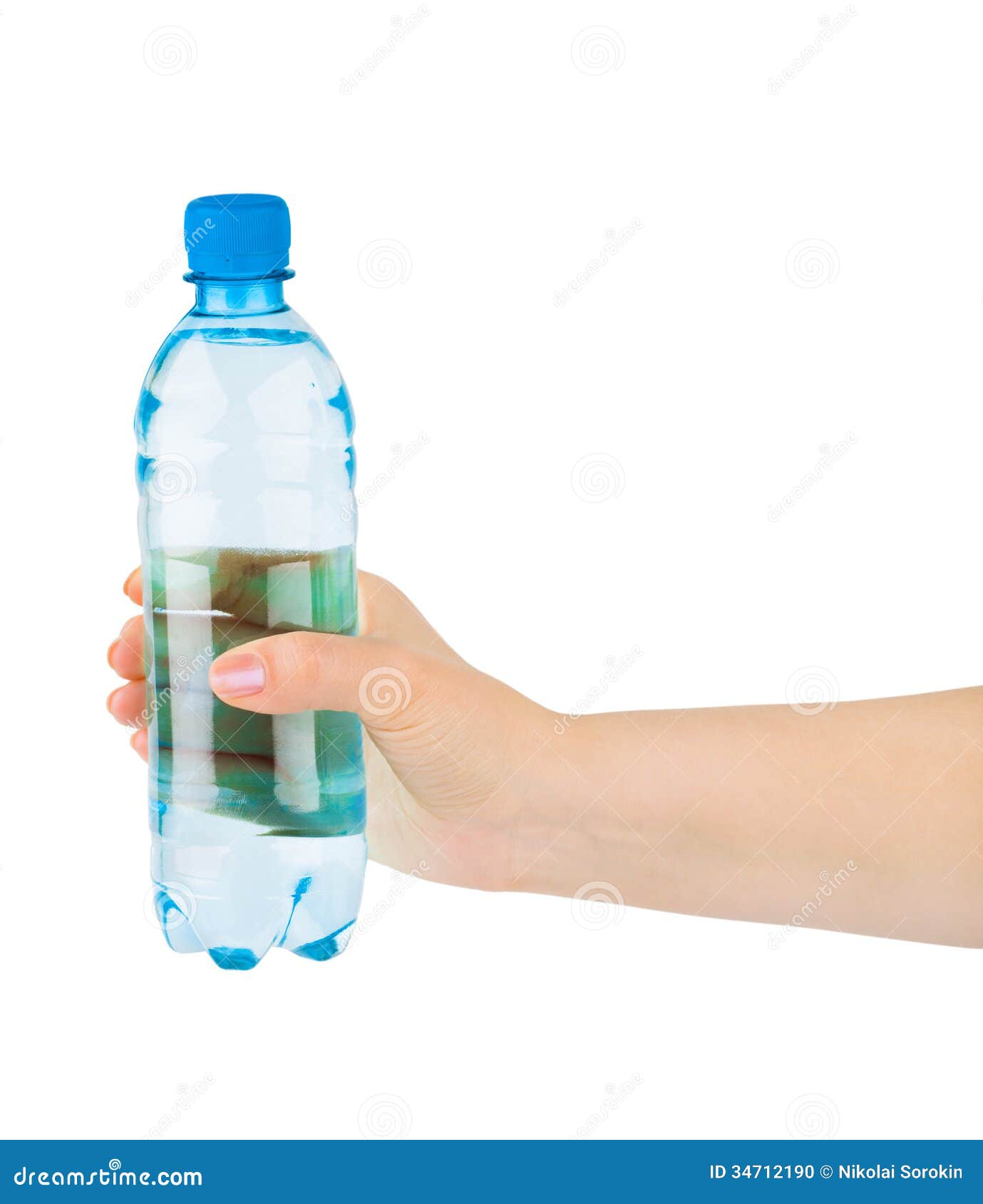 Hand met waterfles stock foto. Image of staaf, zuiver - 34712190
