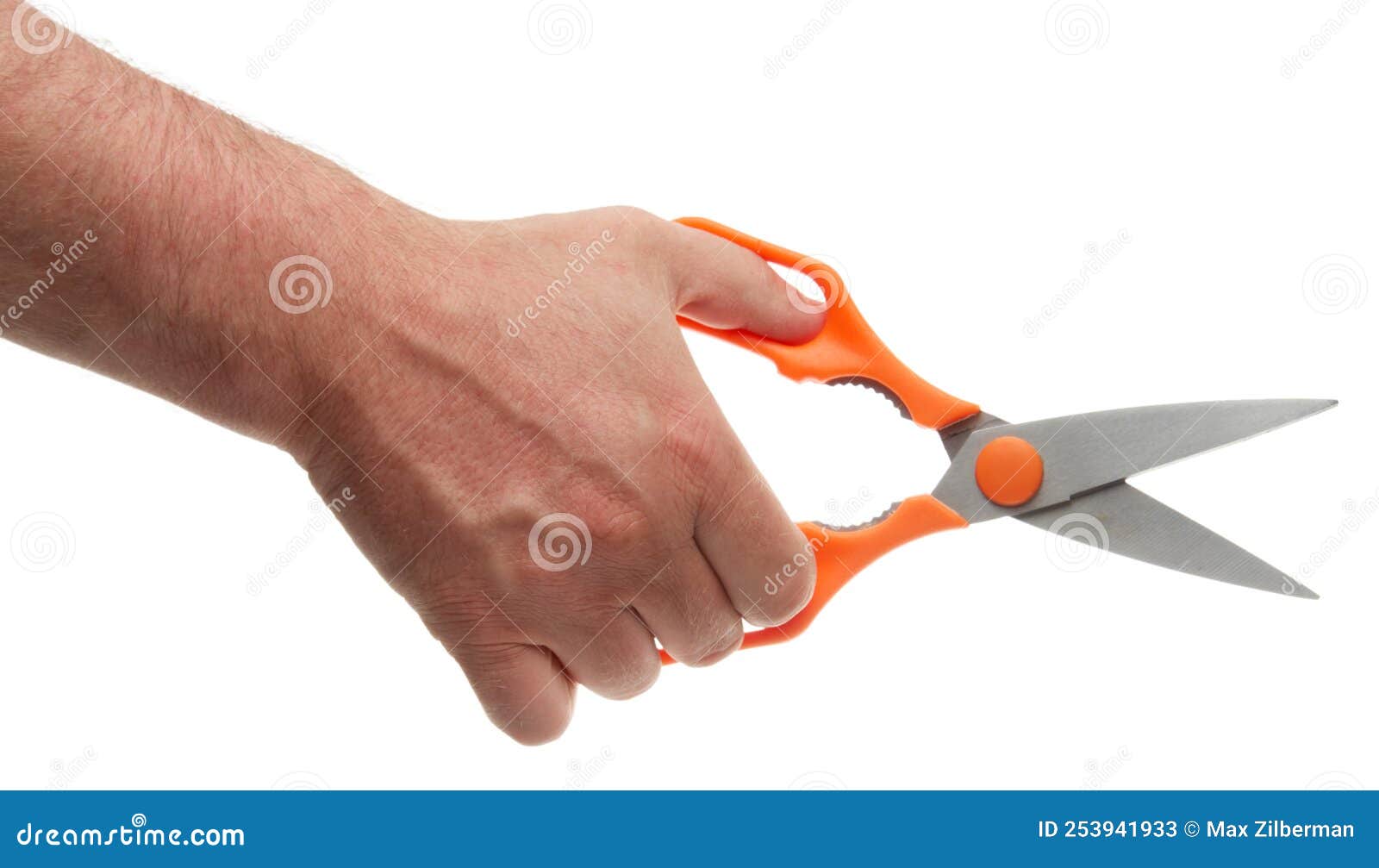 Scissors In Orange On A White Background. Scissors With Serrations On ...