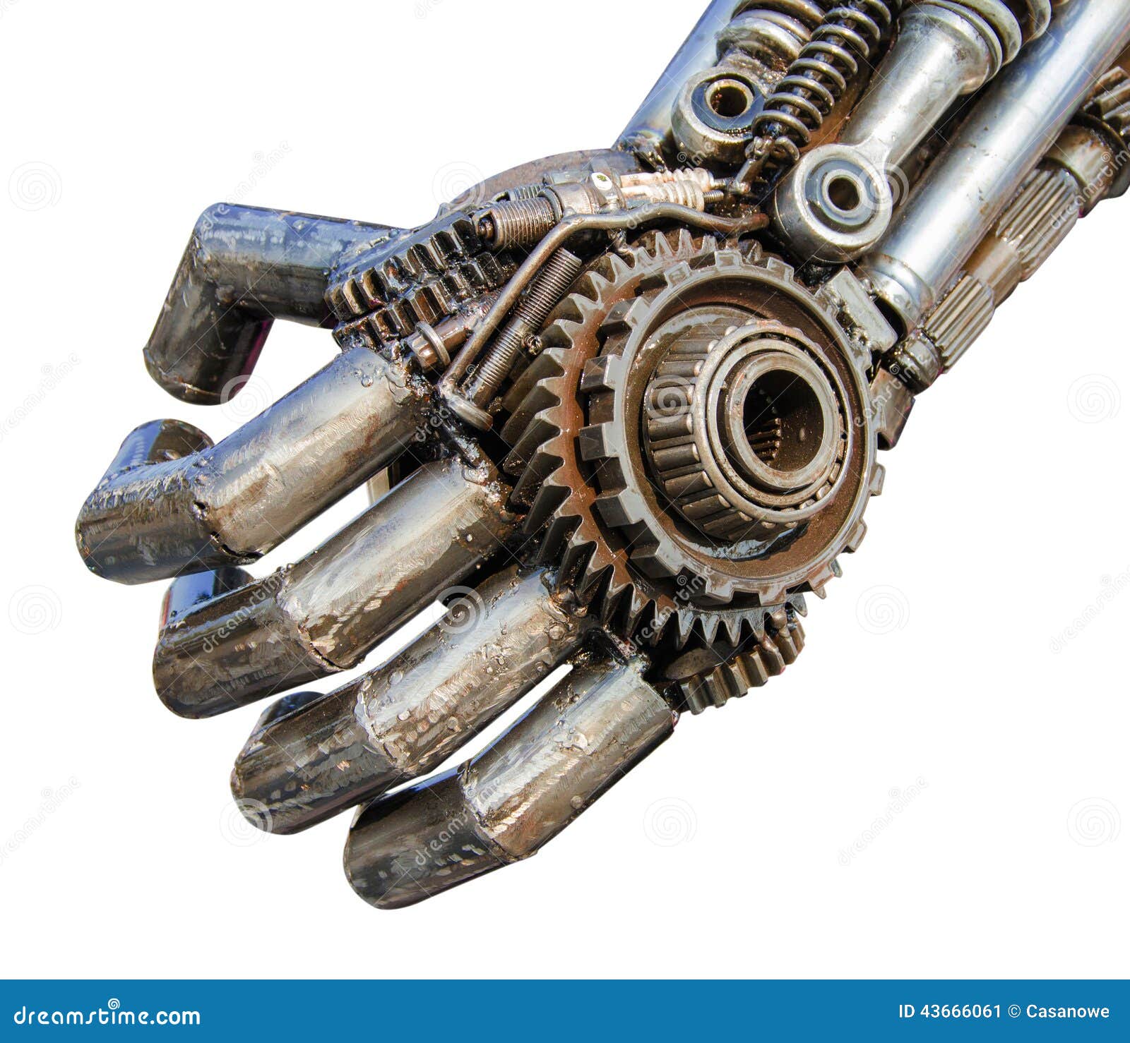 Hand of Metallic Cyber or Robot Made from Mechanical Ratchets Bo Stock ...
