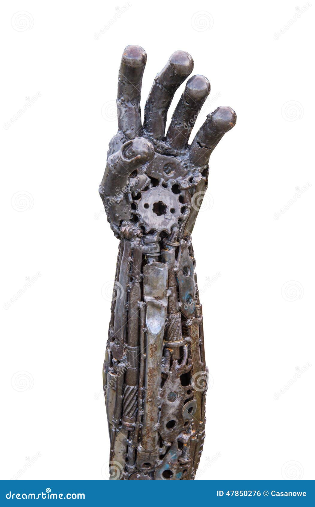 Hand of Metallic Cyber or Robot Made from Mechanical Ratchets Stock ...