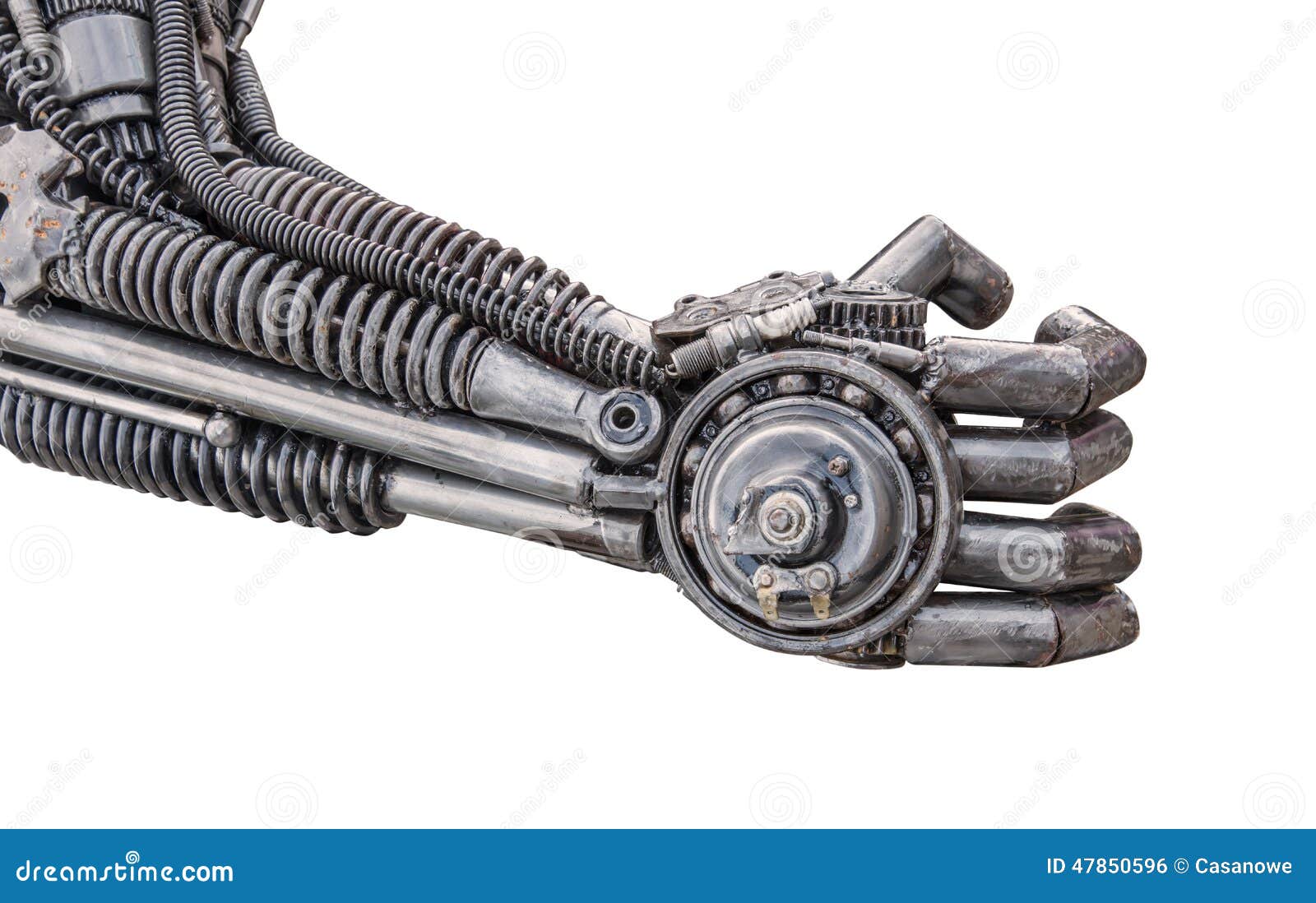 Hand of Metallic Cyber or Robot Made from Mechanical Ratchets Stock ...