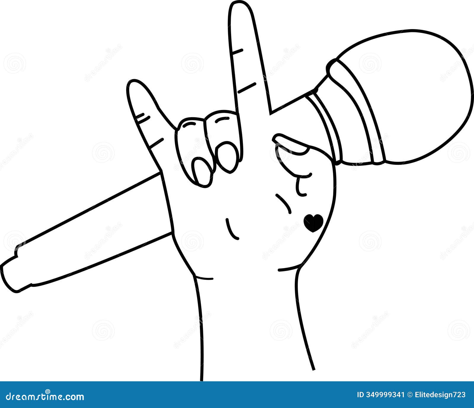 Hand Mic Vector Drawing Illustration Stock Illustration - Illustration ...