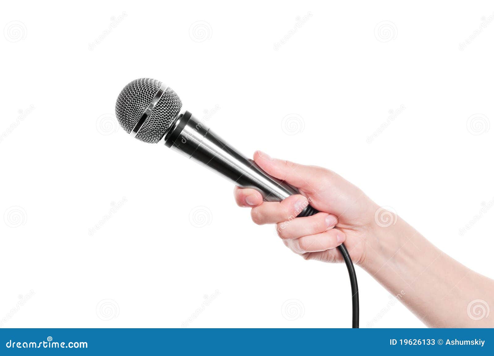 Hand with microphone stock image. Image of audio, isolated - 19626133