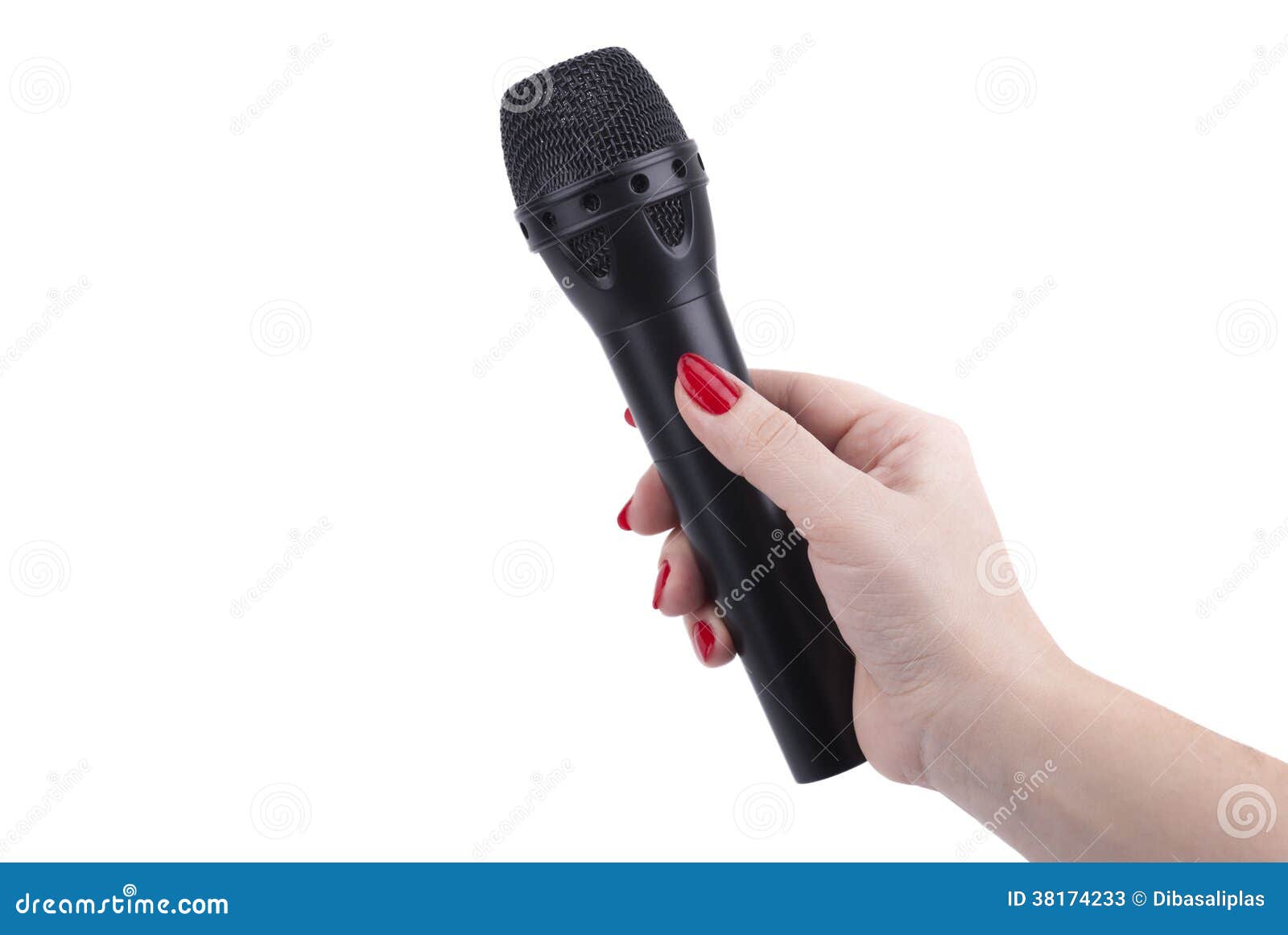 Hand with microphone. stock image. Image of sound, long - 38174233
