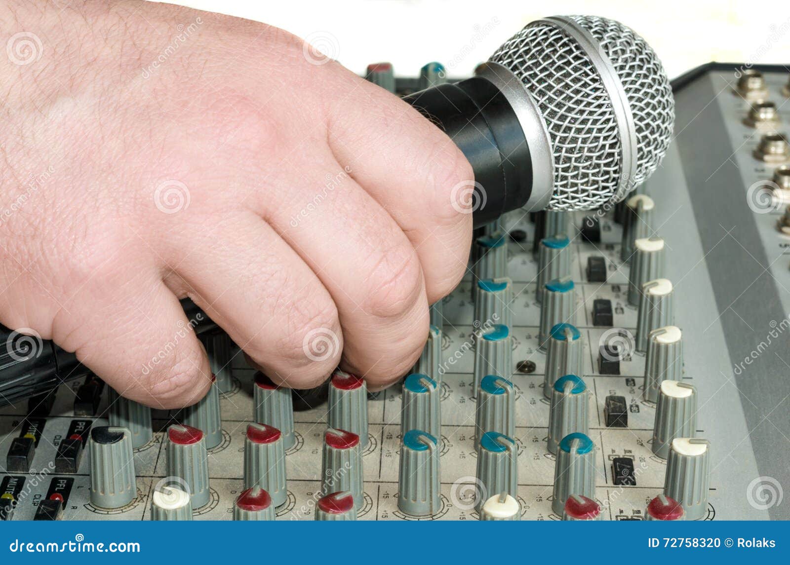 Hand with microphone stock photo. Image of voice, microphone - 72758320