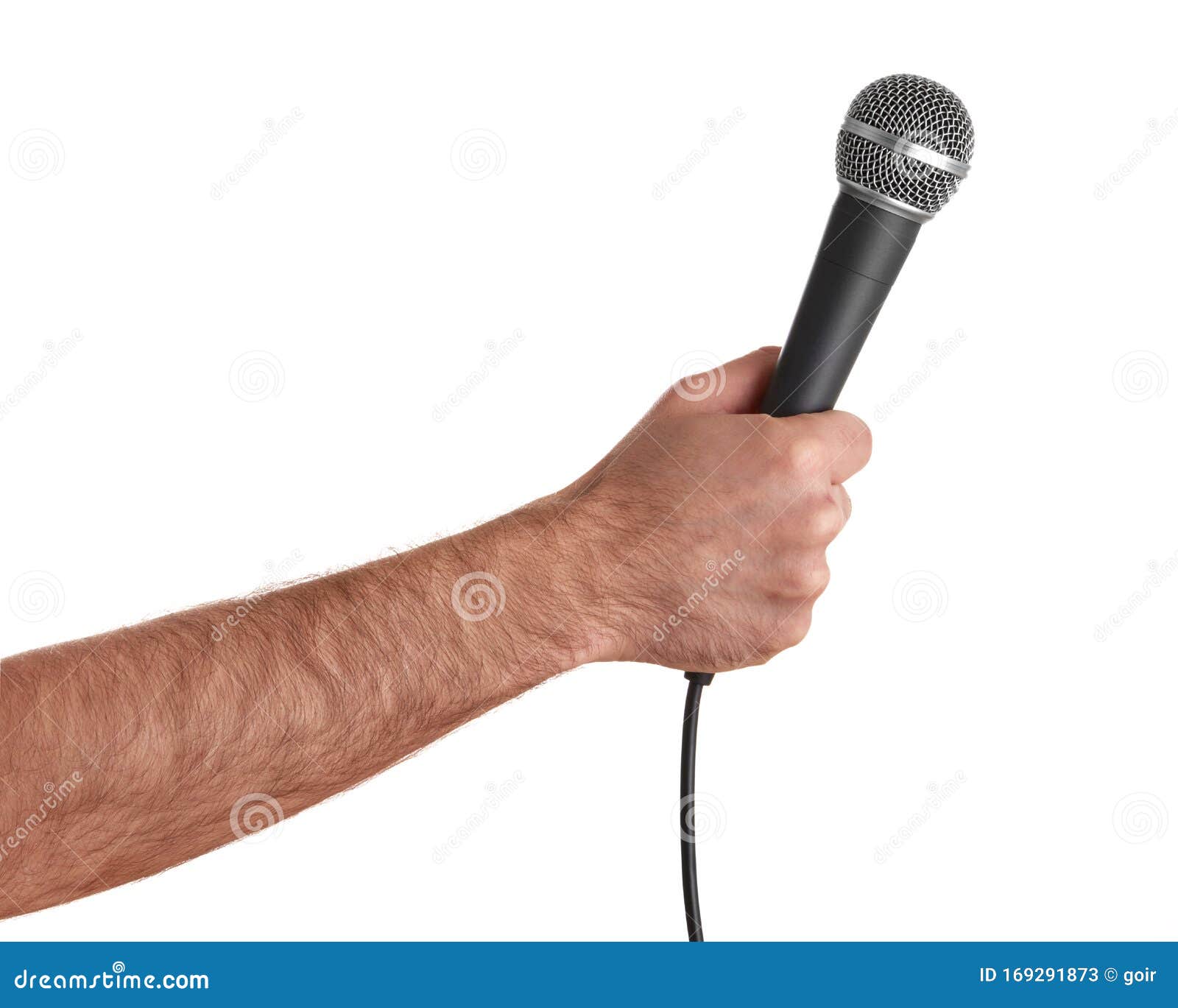 Hand with microphone stock image. Image of culture, news - 169291873