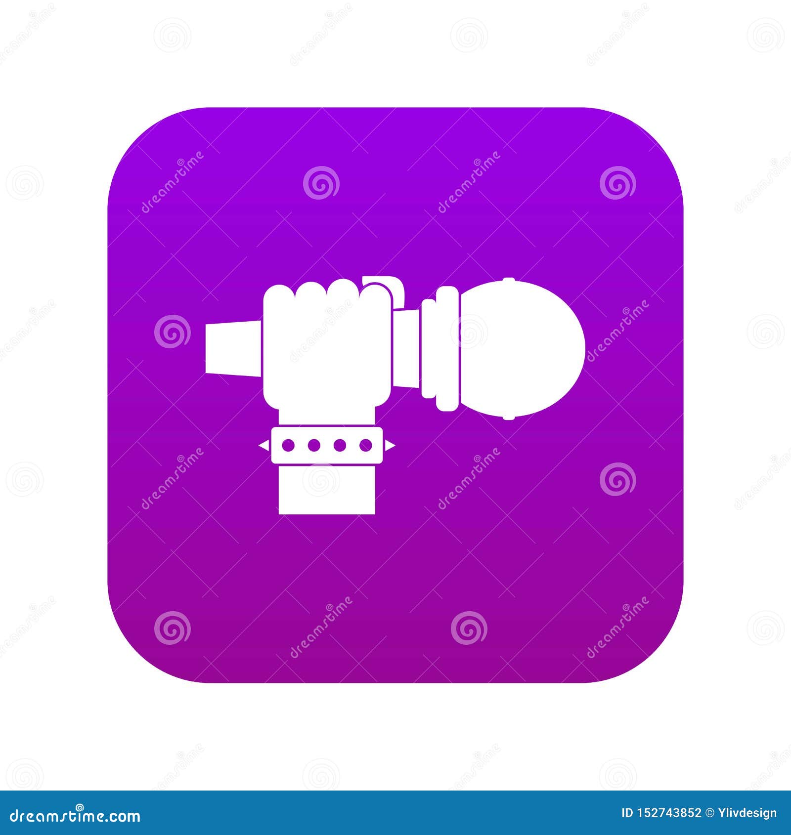 Hand Microphone Icon Digital Purple Stock Vector - Illustration of ...