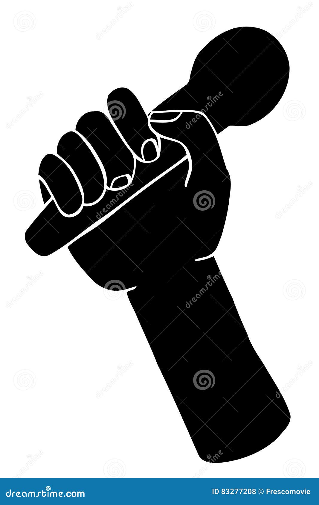 Hand with microphone stock vector. Illustration of karaoke - 83277208