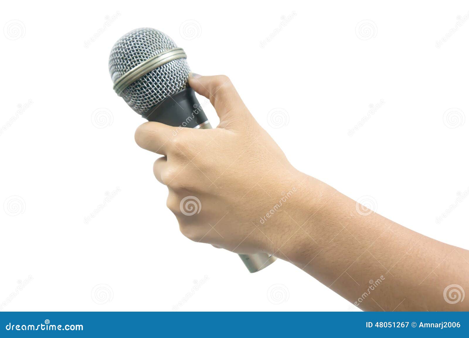 Hand with a microphone stock image. Image of media, communications ...