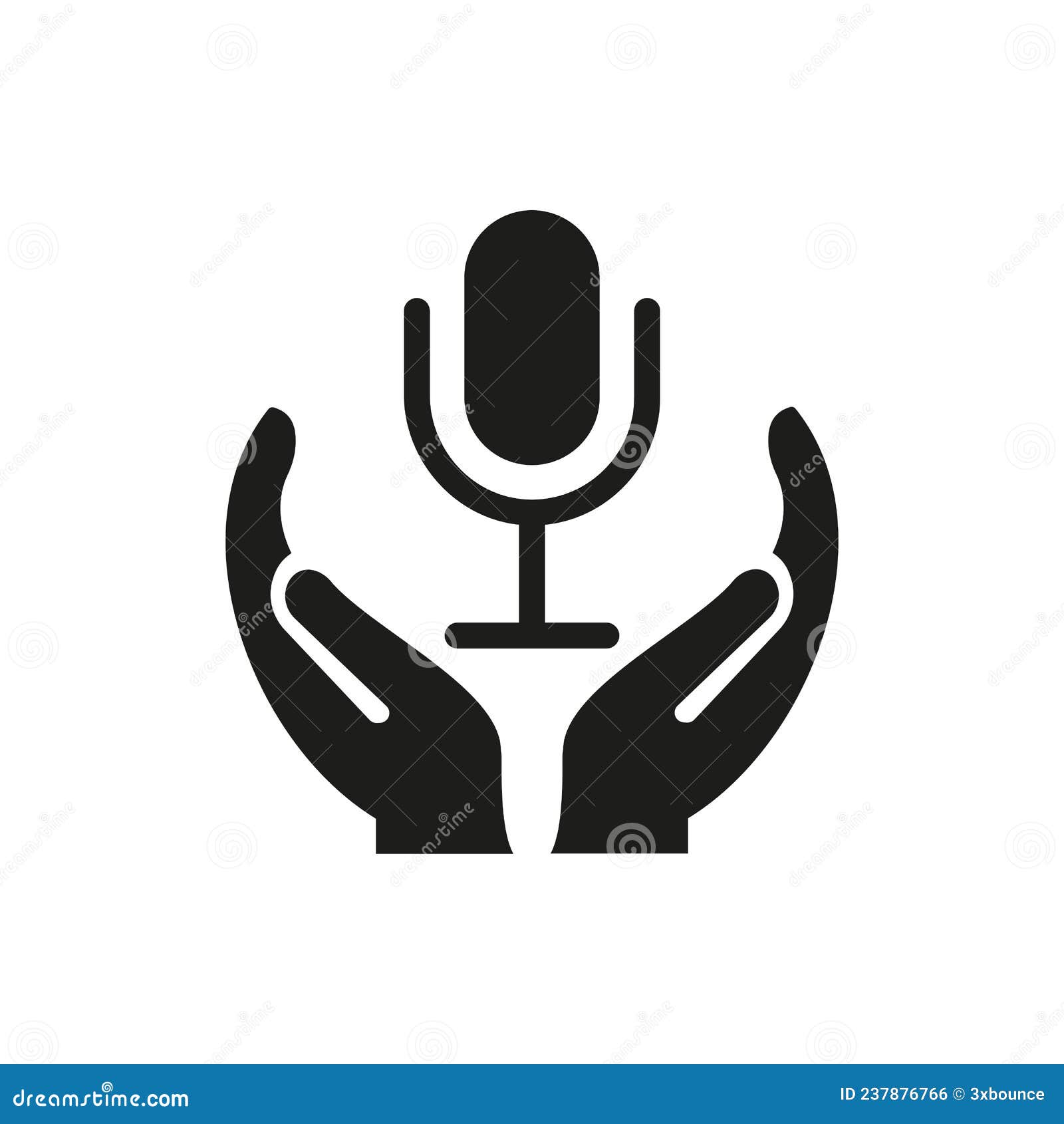 Hand Microphone Logo Design. Microphone Logo with Hand Concept Vector ...