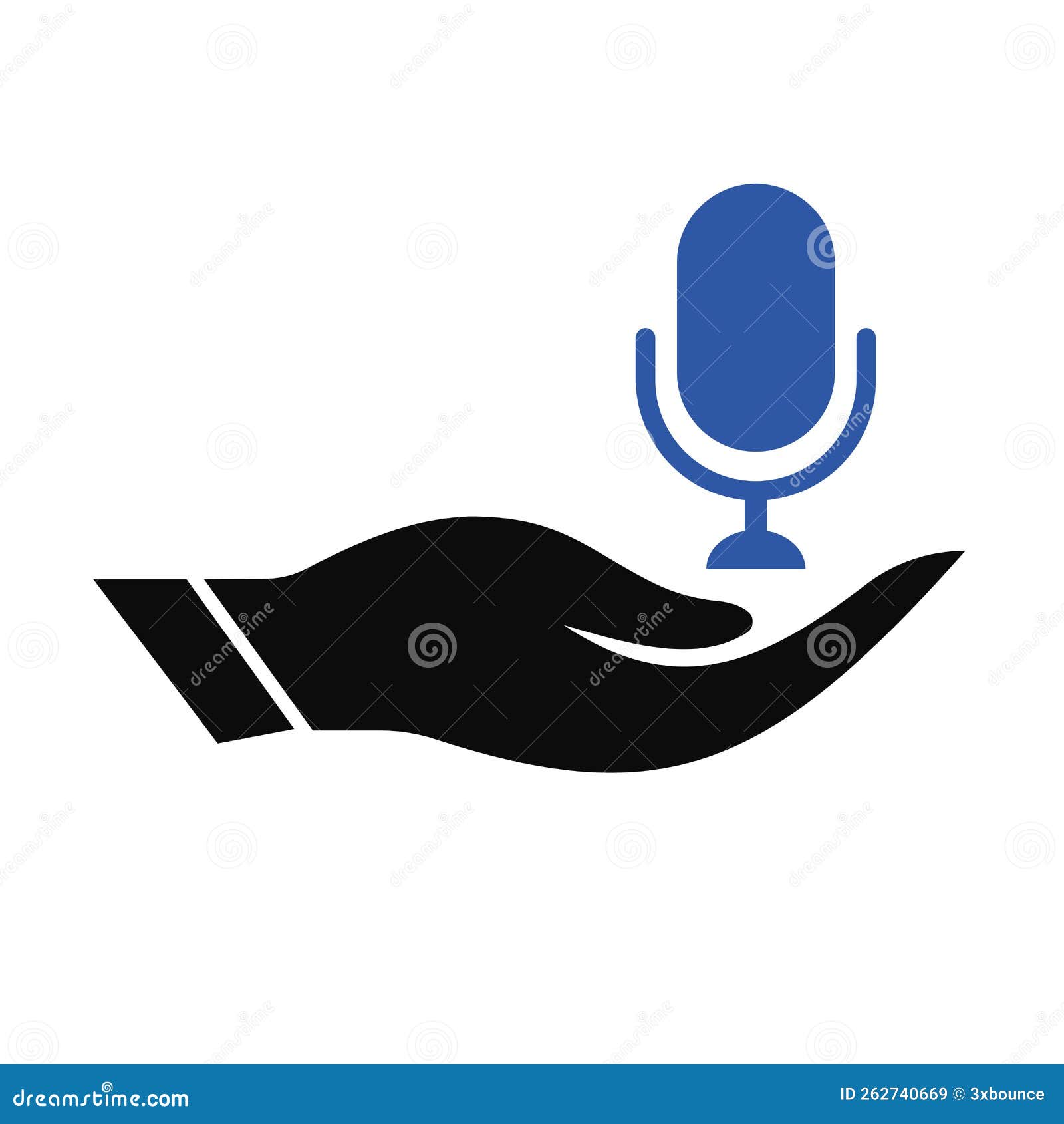 Hand Microphone Logo Design. Microphone Logo with Hand Concept Vector ...