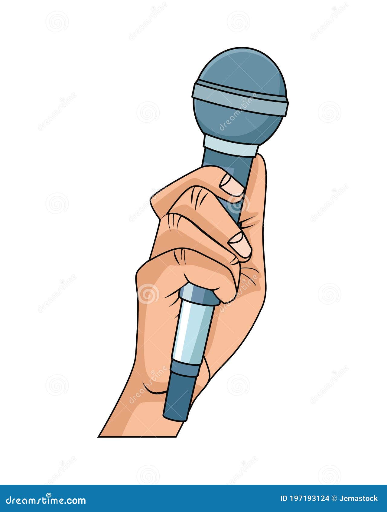 Hand with Microphone Pop Art Style Icon Stock Vector - Illustration of ...