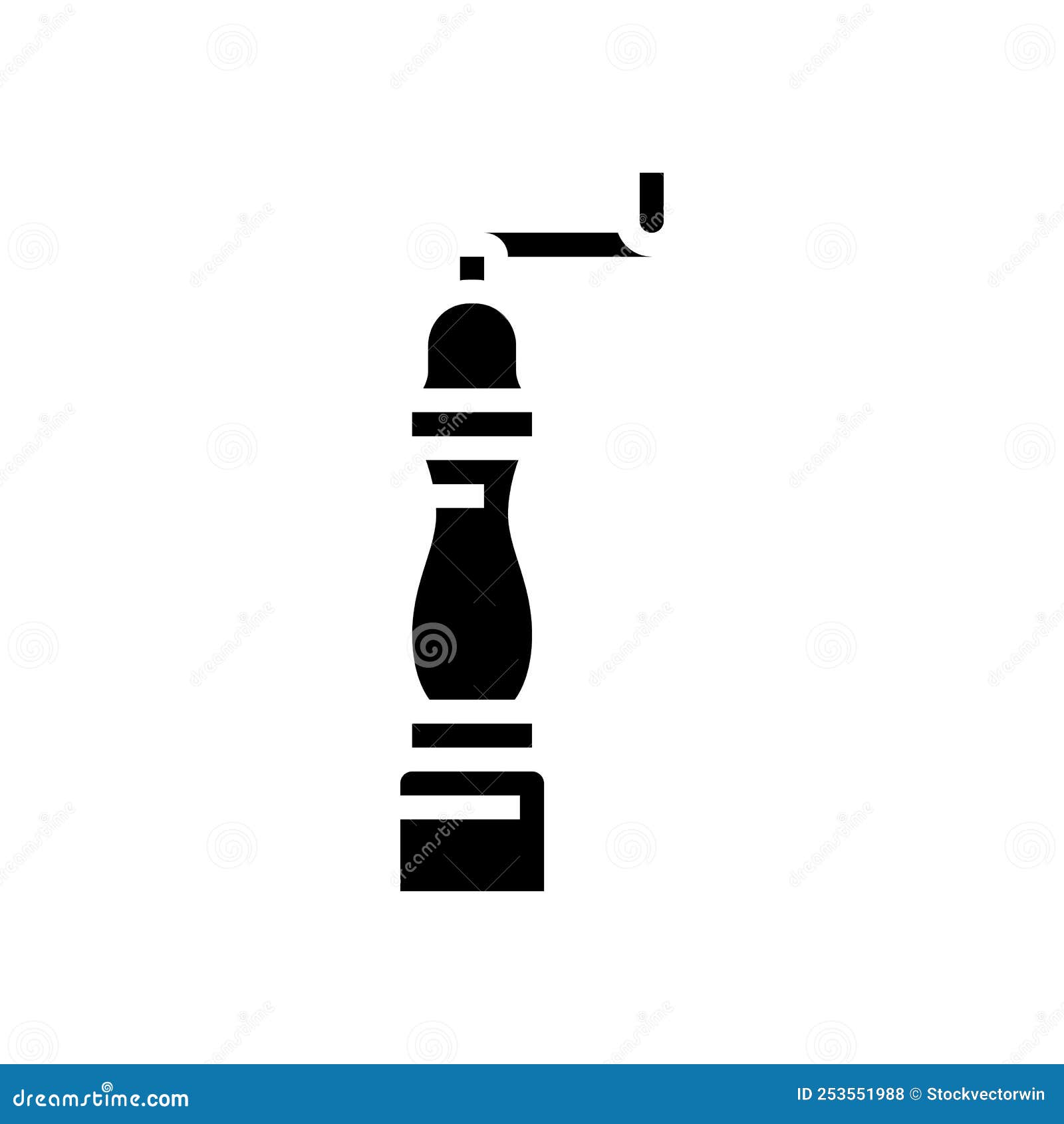 Hand Mill Glyph Icon Vector Illustration Stock Vector - Illustration of ...