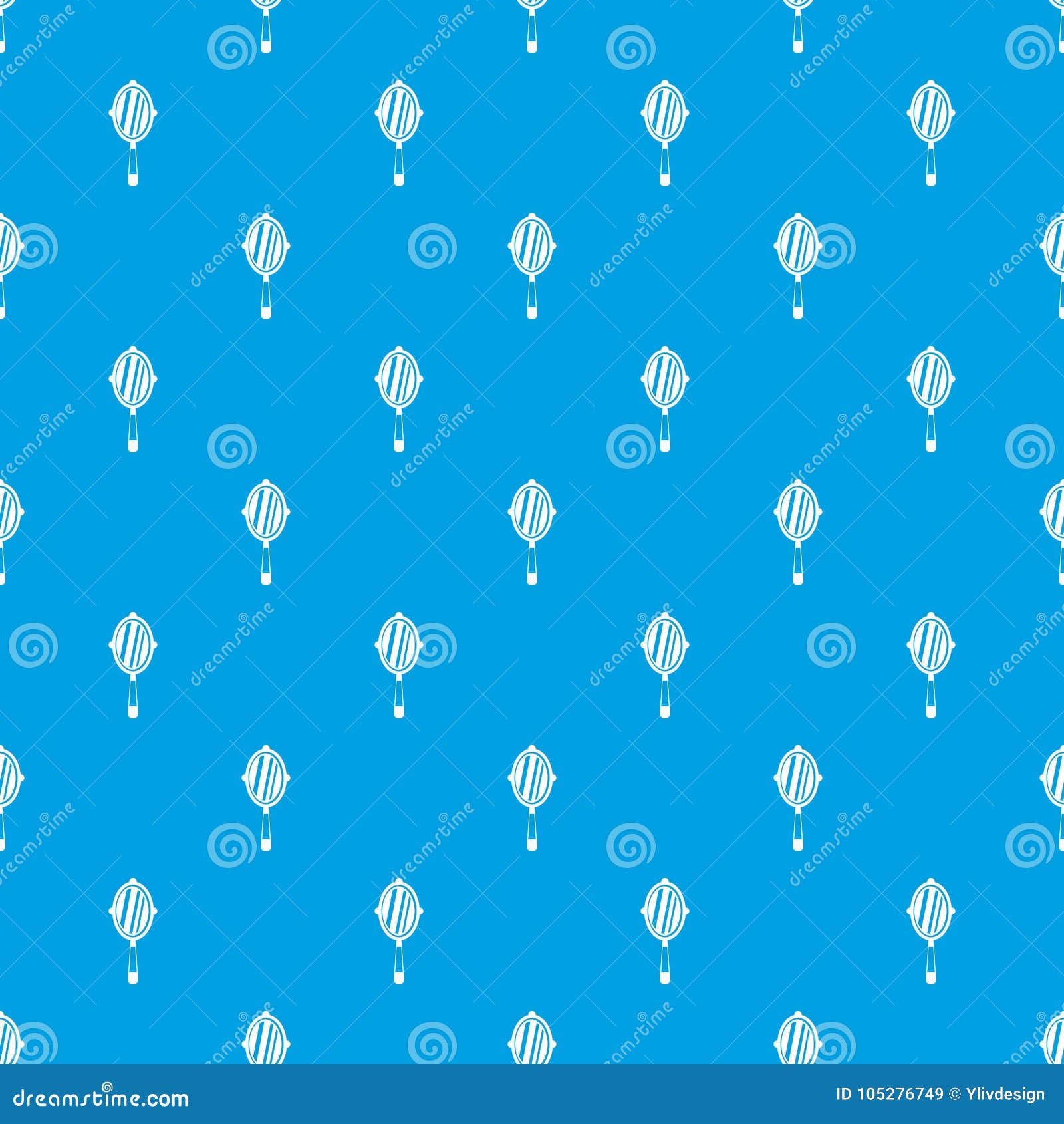Hand Mirror Pattern Seamless Blue Stock Vector - Illustration of ...