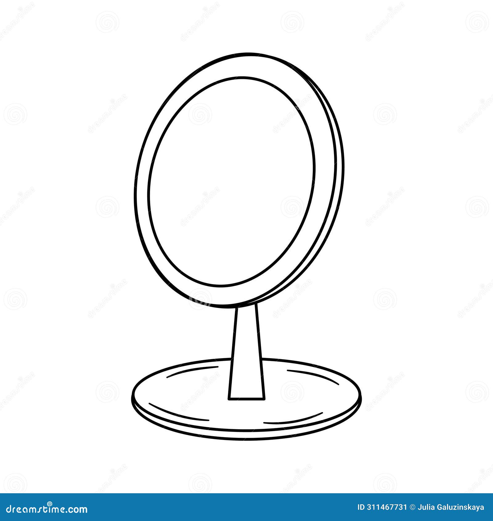 Hand Mirror on a Stand. Hand Drawn Doodle Vector Illustration Stock ...