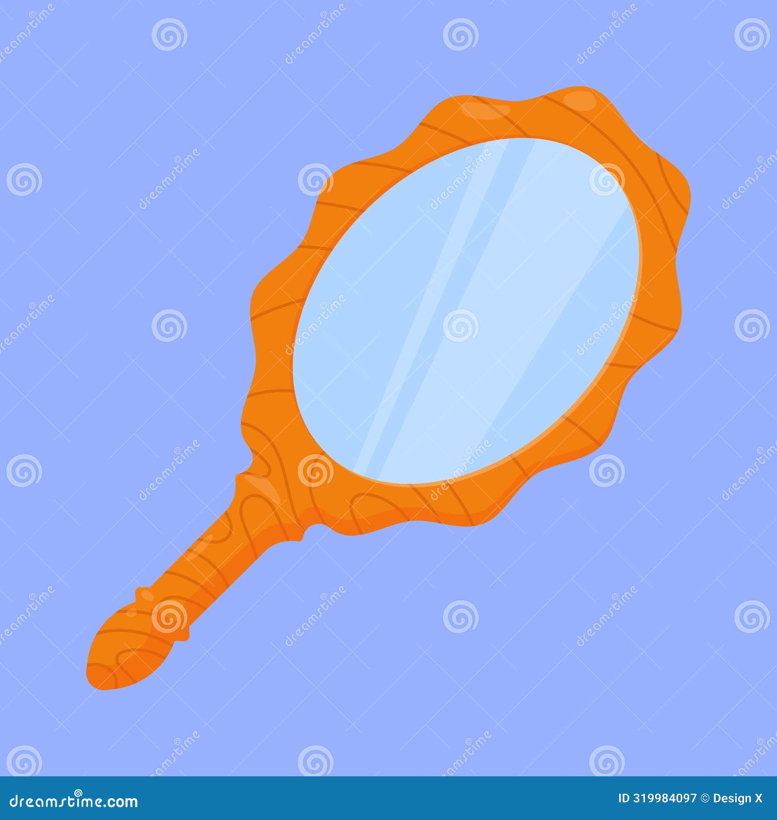 Hand Mirror Vector Icon. Wooden Hand Mirror Illustration Stock Vector ...