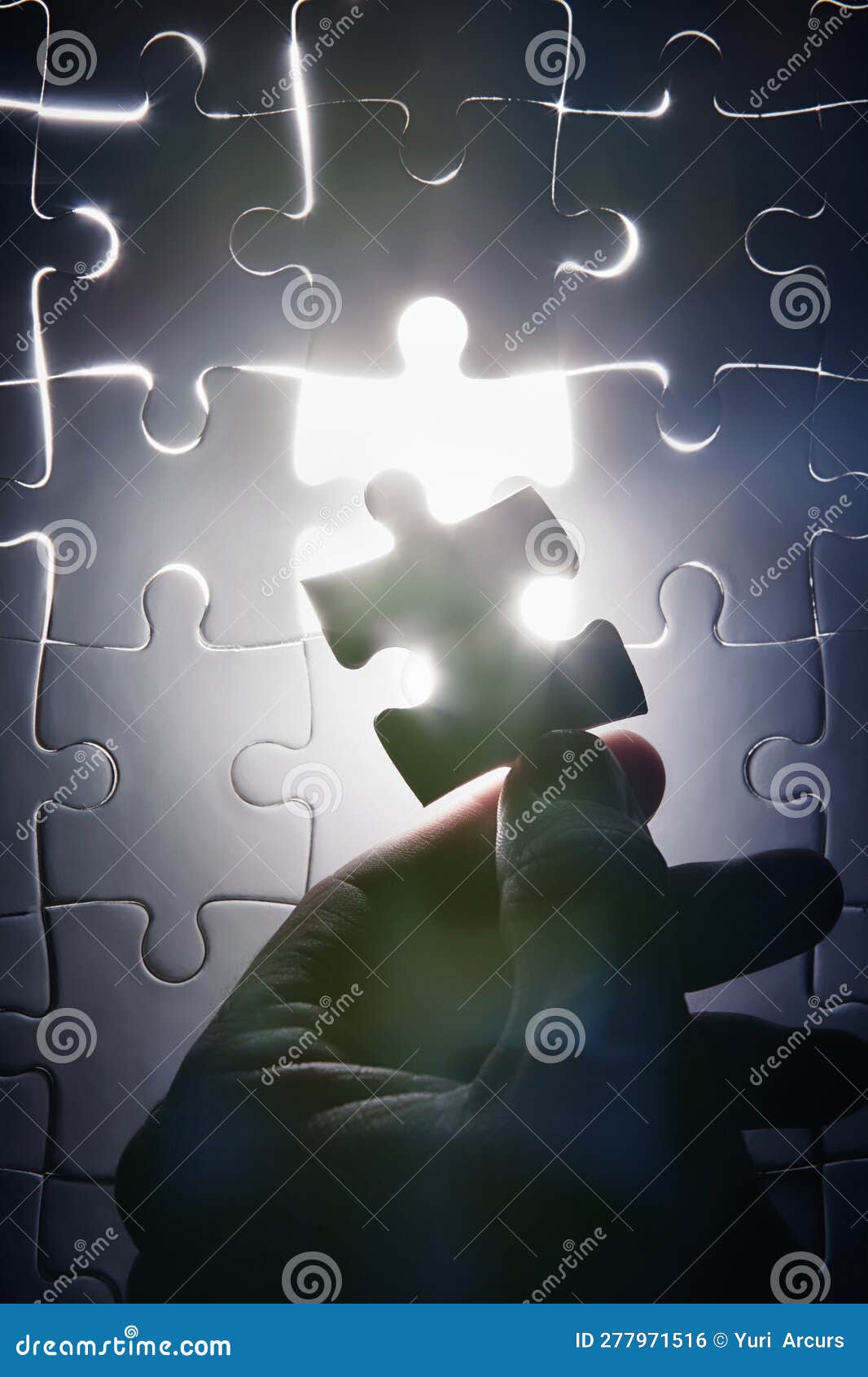 Hand With Missing Jigsaw Puzzle Piece. Business Concept Image For ...