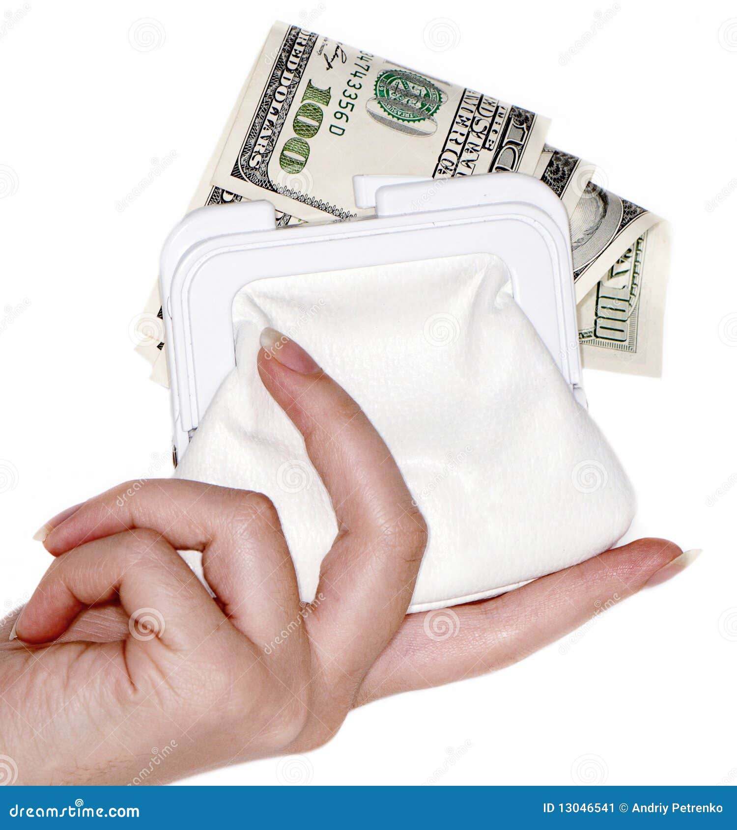 Hand Mit $100 Banknoten in Einem Beutel Stockbild - Bild von bargeld ...