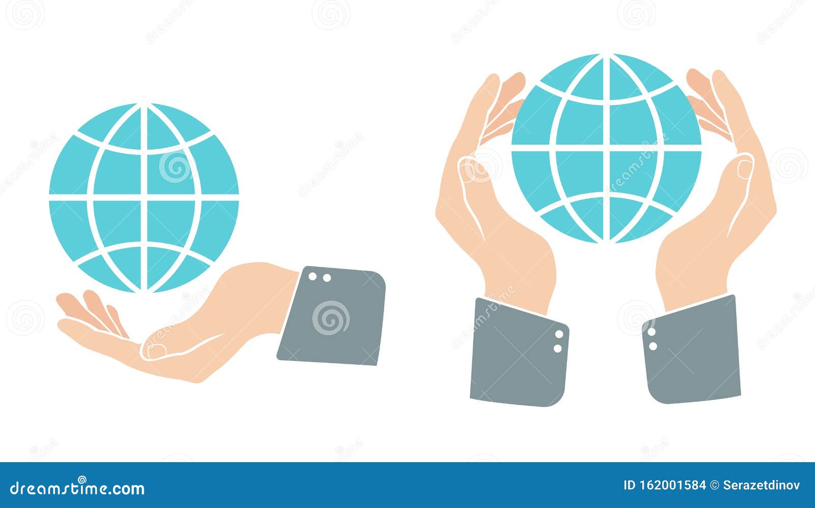 Hand Mit Blauem Globus Im Retrostil Vektor Abbildung - Illustration von ...