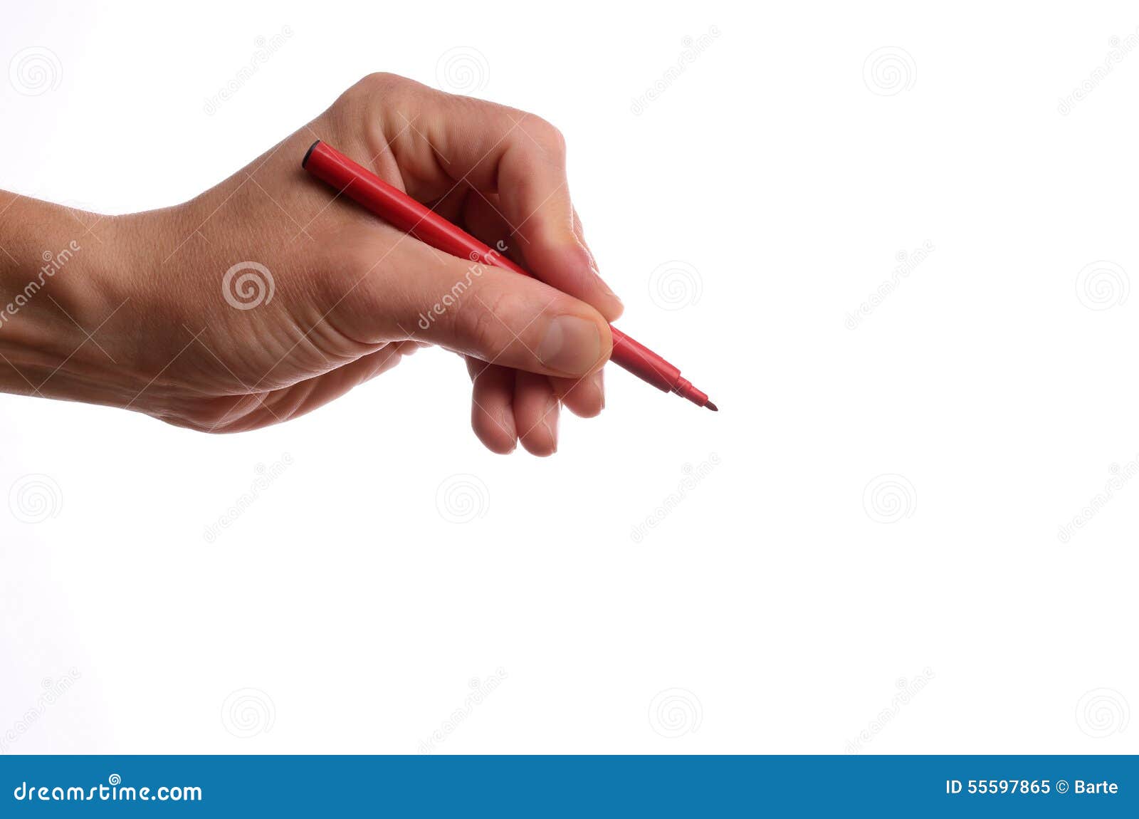 Hand mit einem roten Stift stockbild. Bild von geschäft - 55597865