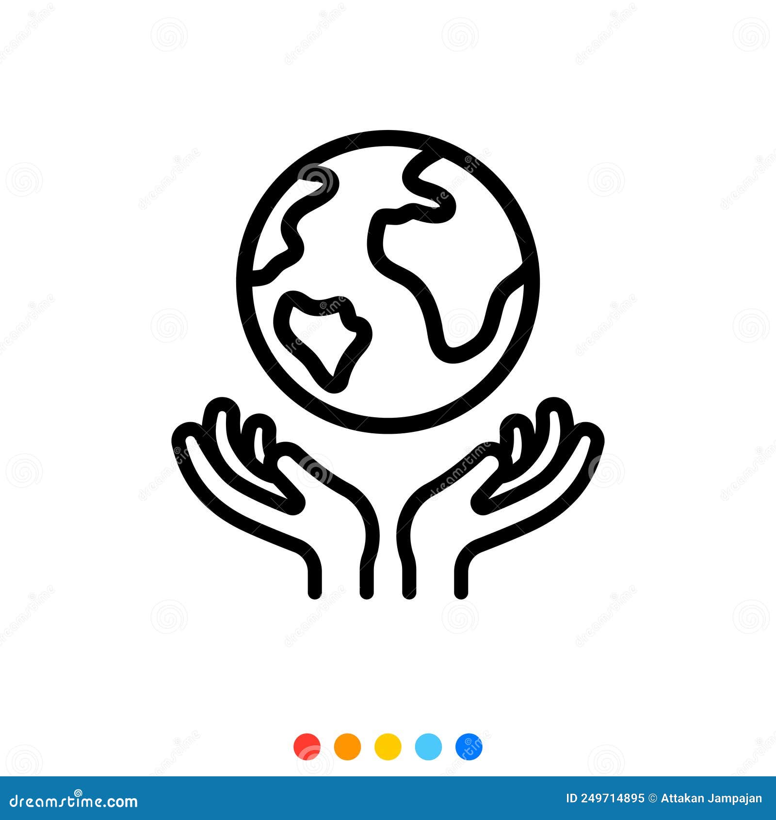 Hand Mit Einer Darstellung Eines Globus-Vektorbilds. Vektor Abbildung ...