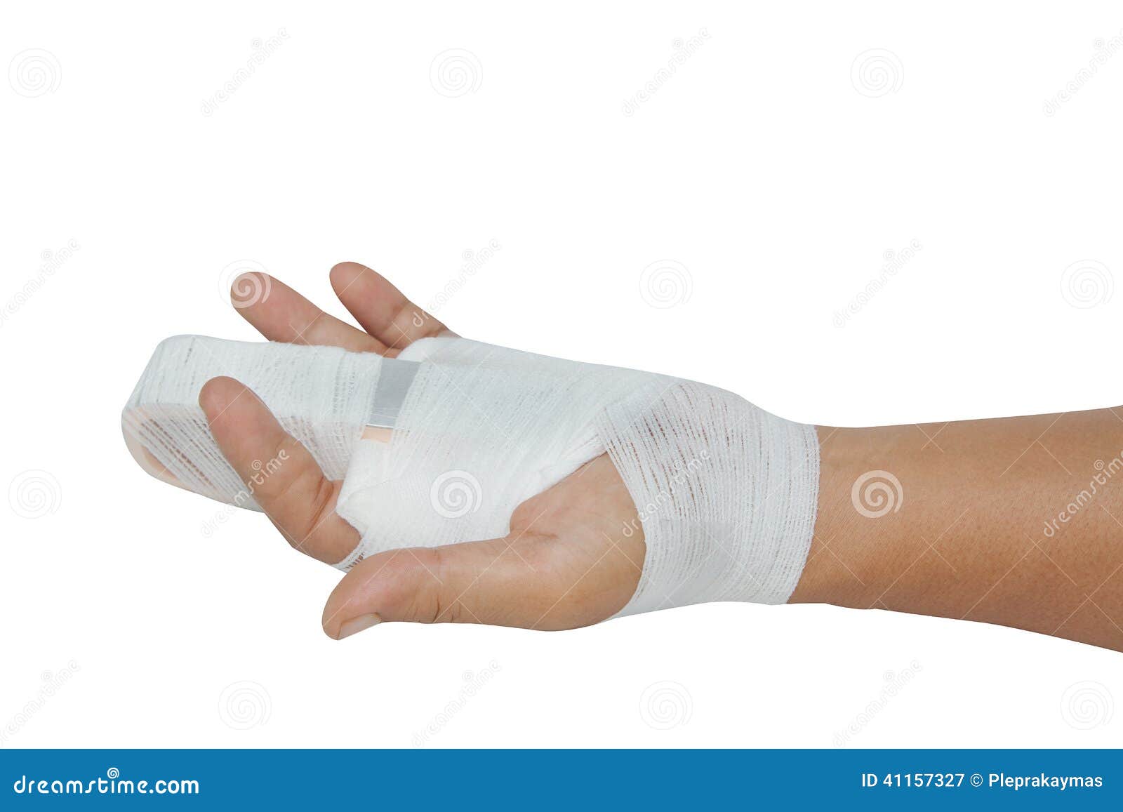 Hand Mit Einer Schiene Auf Dem Mittelfinger Stockbild - Bild von ...