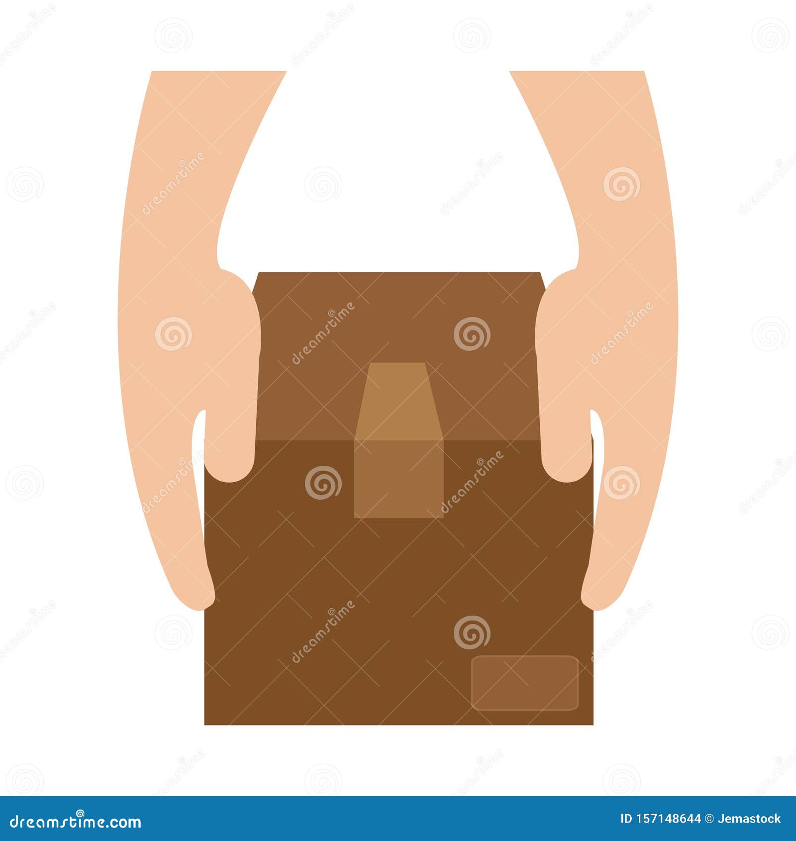 Hand mit Karton vektor abbildung. Illustration von pappe - 157148644