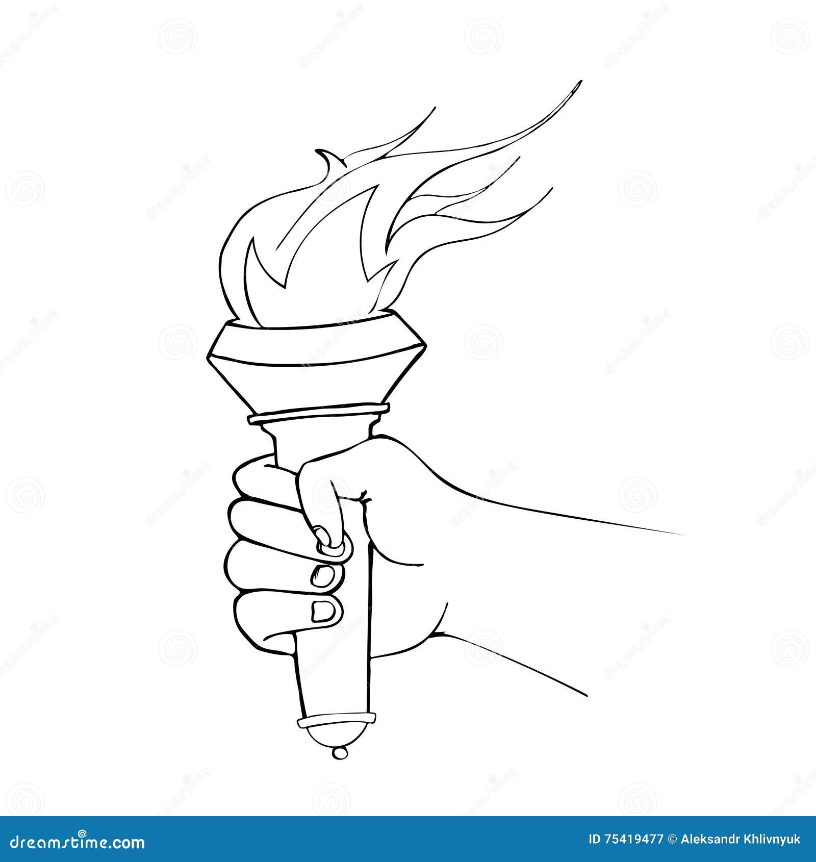 Hand mit lodernder Fackel stock abbildung. Illustration von brasilien ...