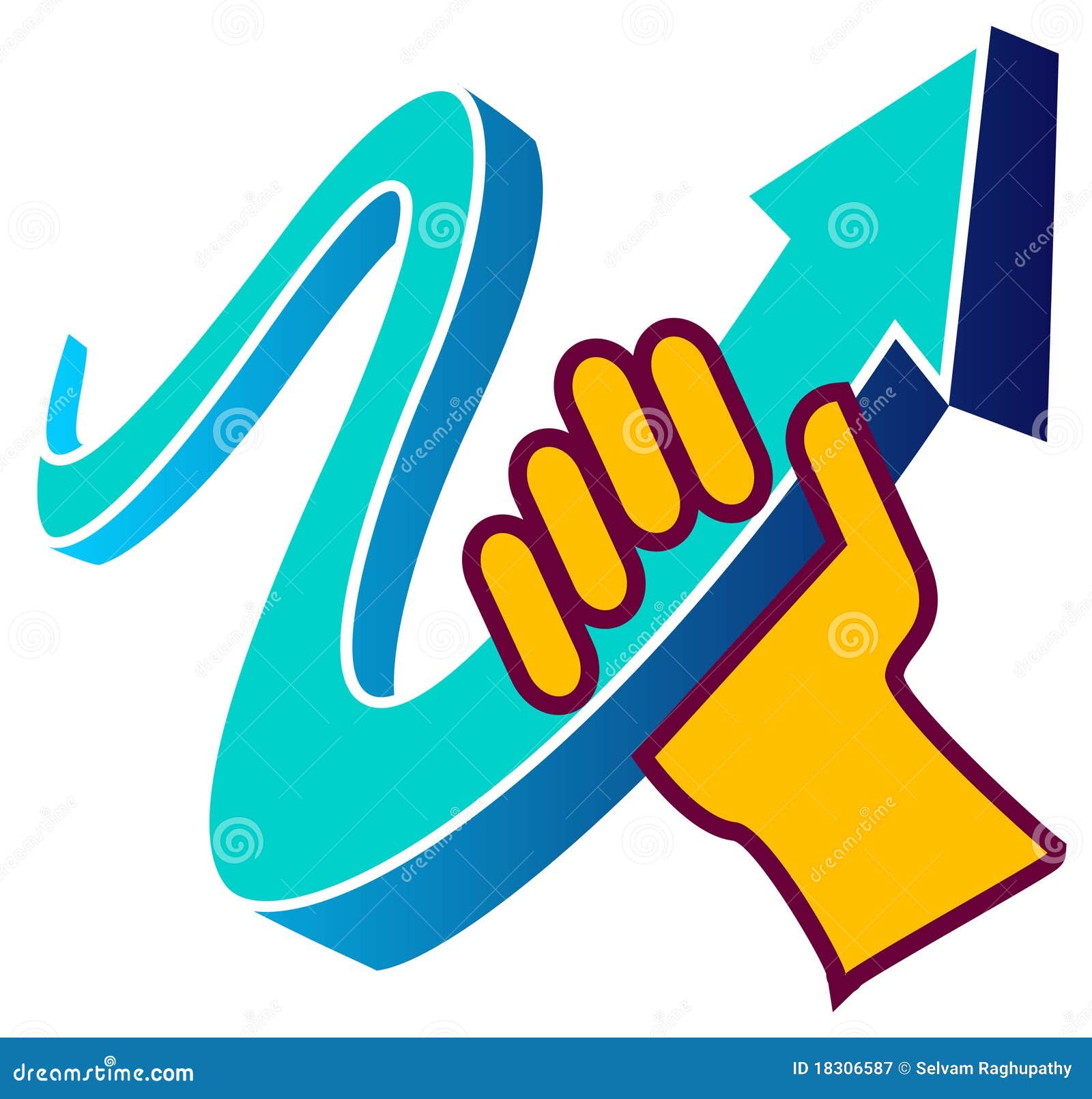 Hand mit Pfeil vektor abbildung. Illustration von auslegung - 18306587