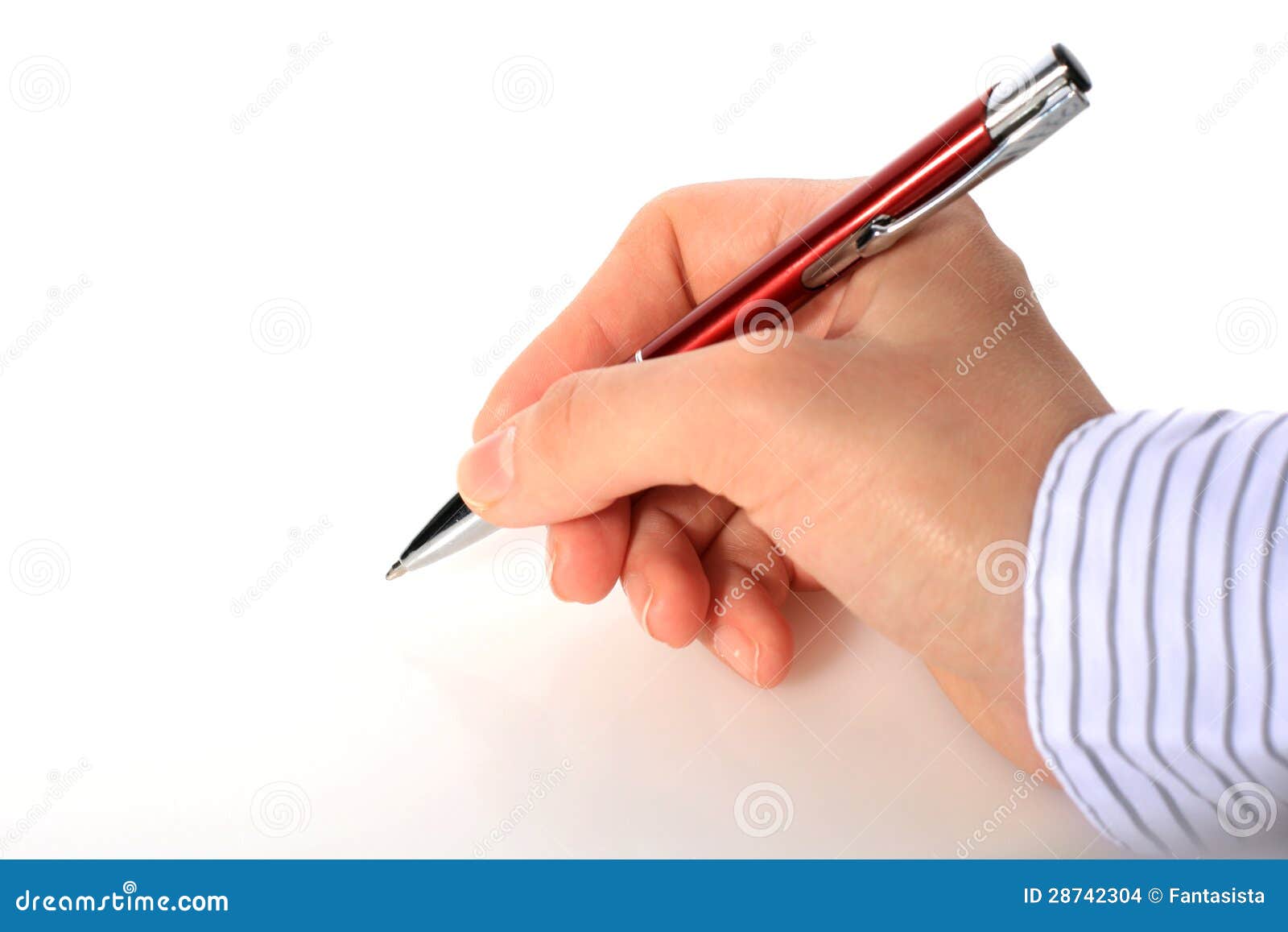 Hand mit rotem Stift. stockfoto. Bild von hand, nana - 28742304