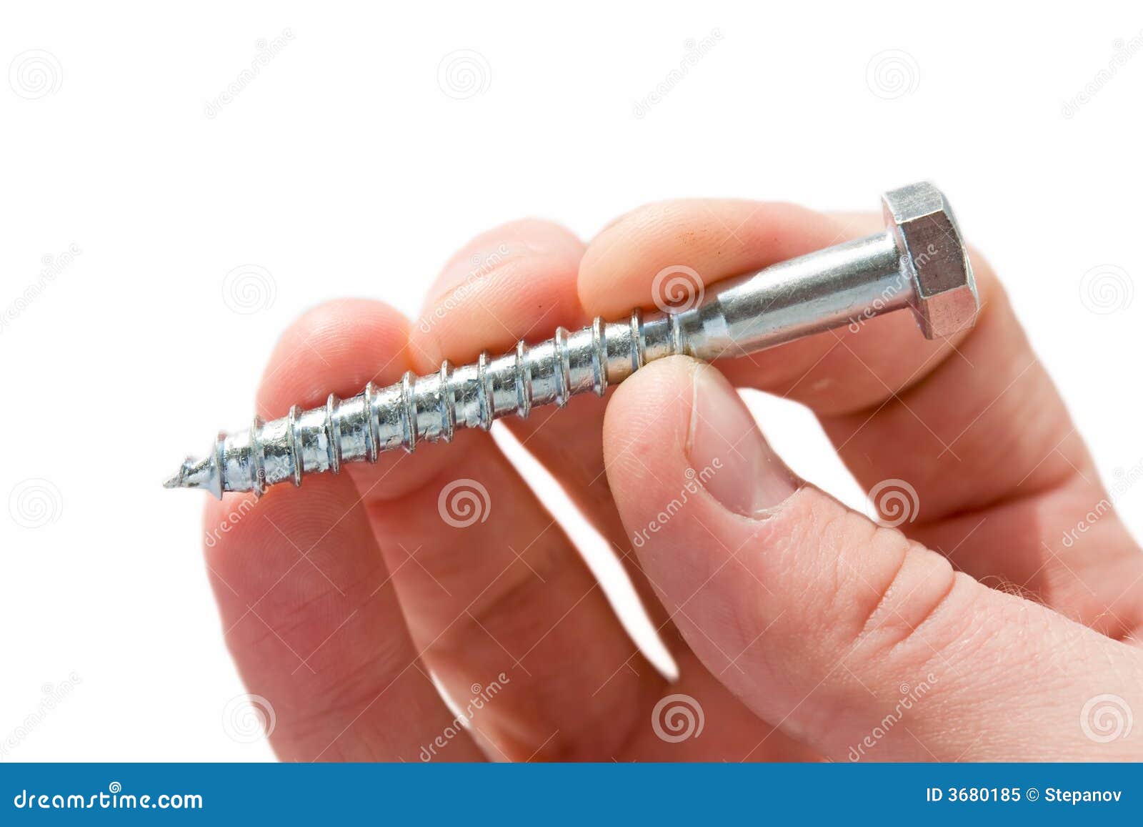 Hand mit Schraube stockbild. Bild von hilfsmittel, fertigkeit - 3680185